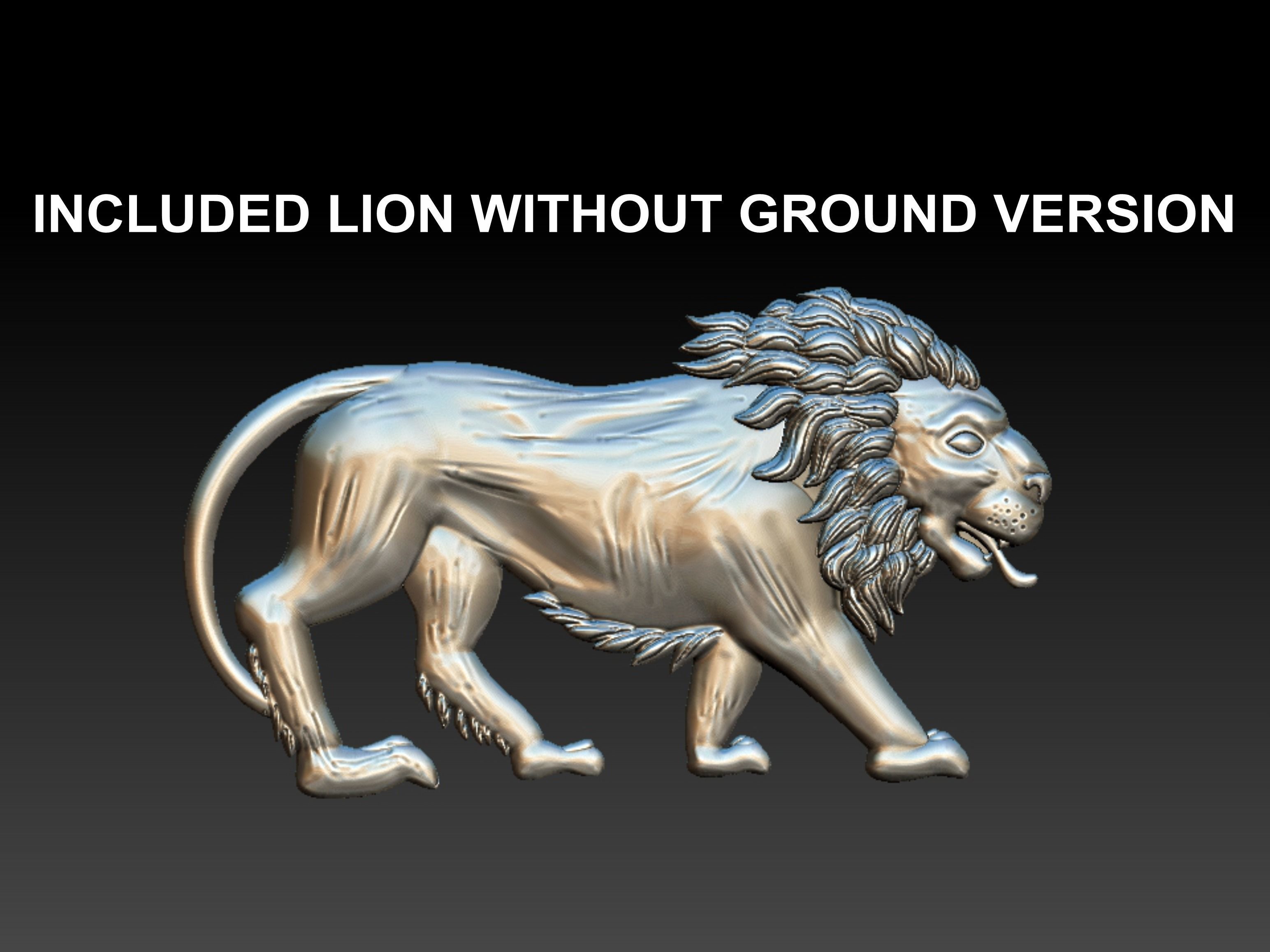 Lion Full Body Relief 3D model 3D printable | CGTrader