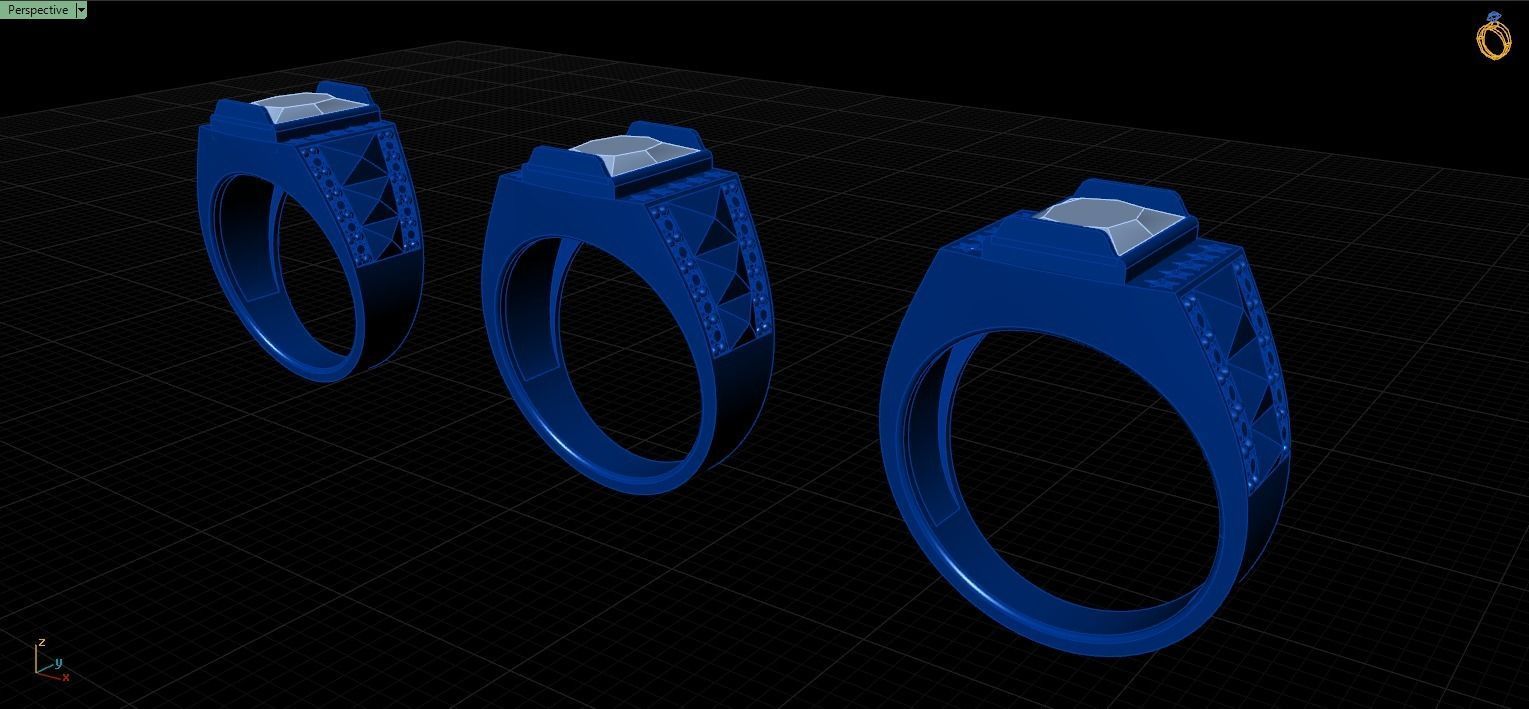 7 Rows Mens ring 3D model 3D printable 3D model 3D printable | CGTrader