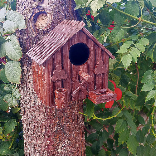 WOOD BIRD HOUSE 3D model 3D printable | CGTrader