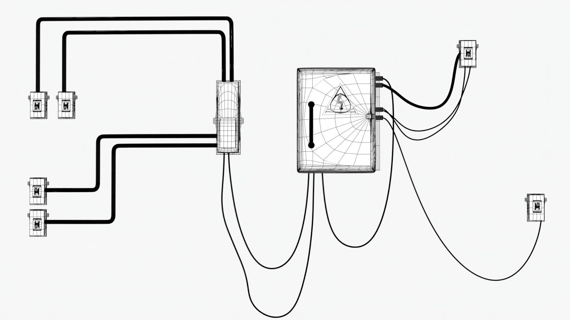 3D model 4K Electrical Panel on Wall with Transformer Cabinet VR / AR ...