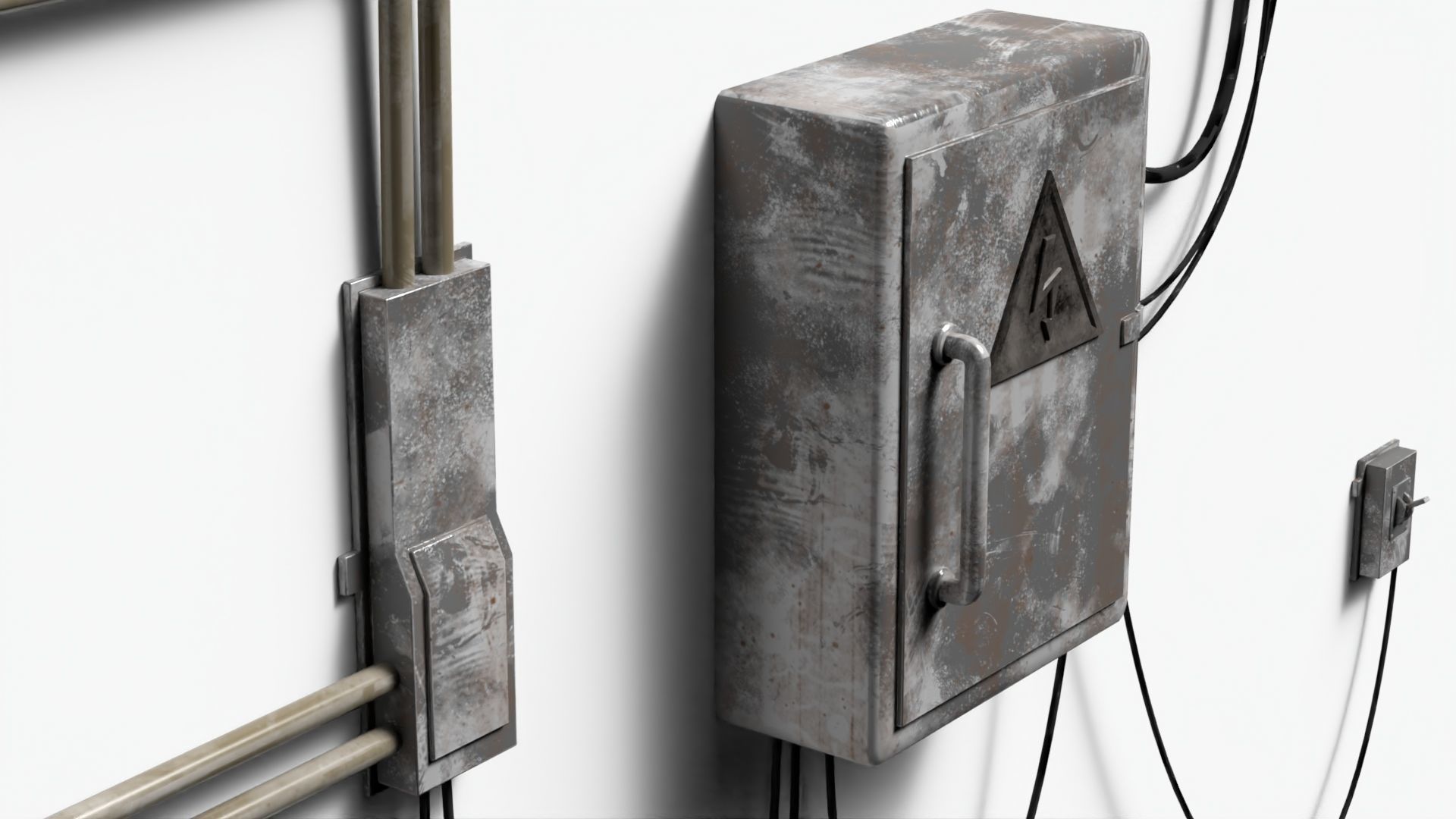 3D model 4K Electrical Panel on Wall with Transformer Cabinet VR / AR ...