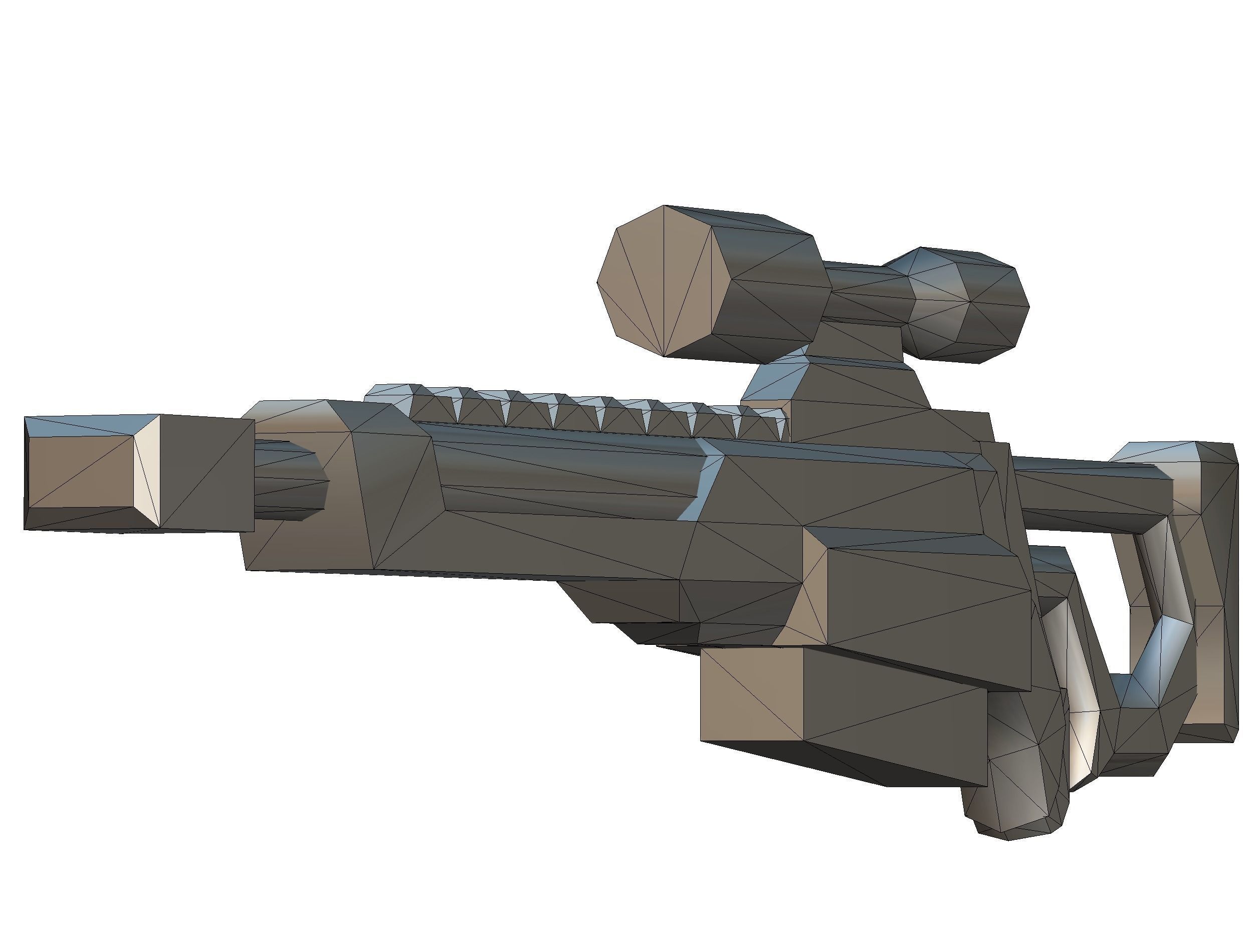 3D model LowPoly Cartoon Sci-Fi Sniper Rifle Future VR / AR / low-poly ...