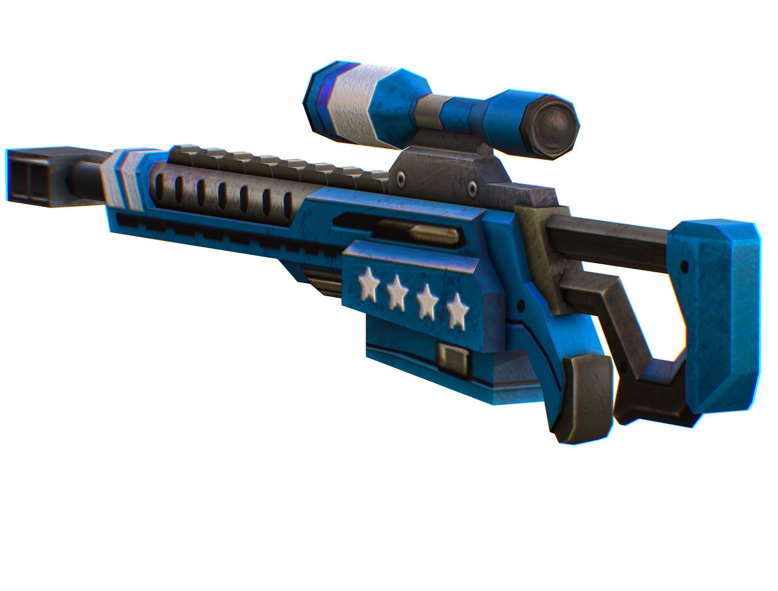 3D model LowPoly Cartoon Sci-Fi Sniper Rifle Future VR / AR / low-poly ...