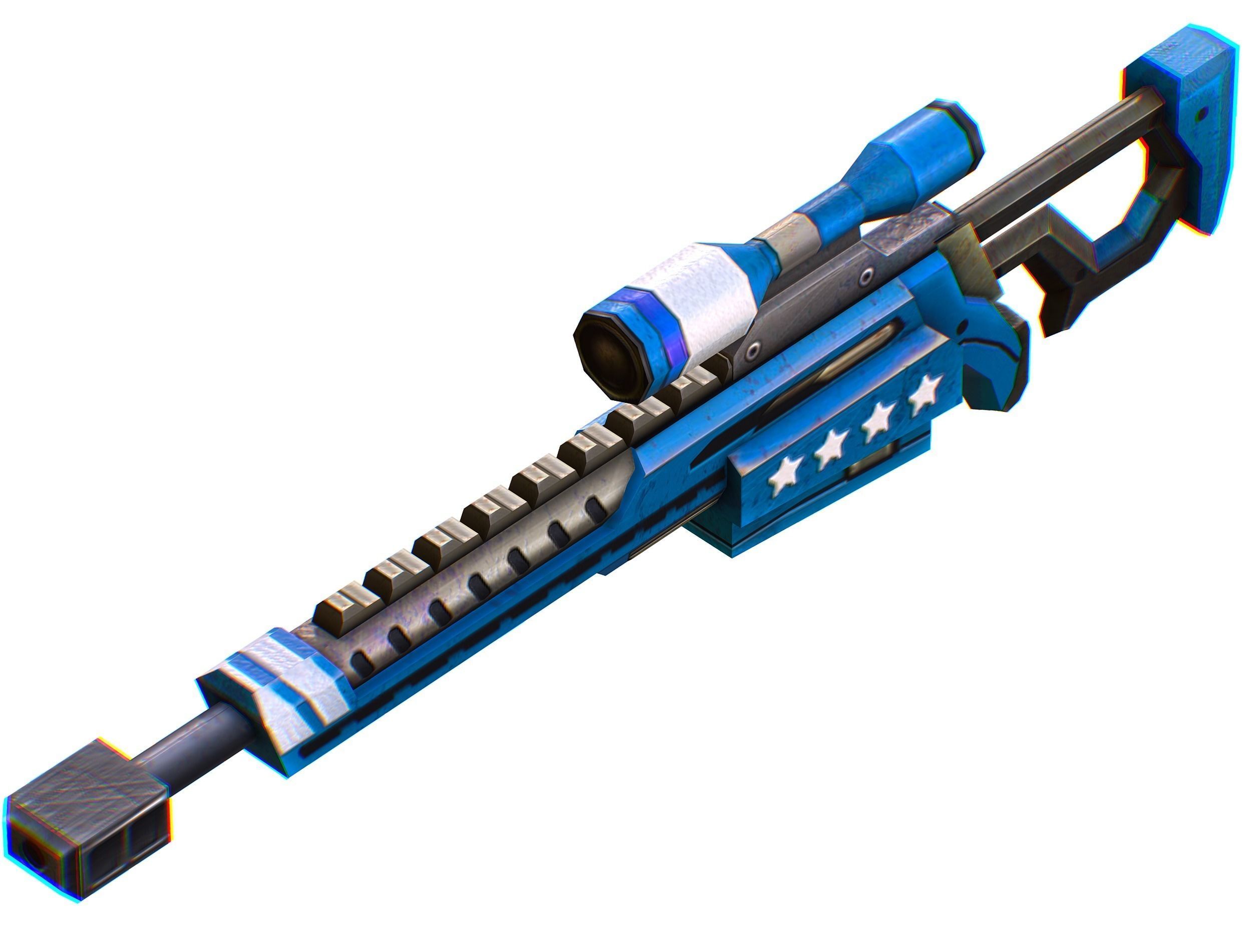 3D model LowPoly Cartoon Sci-Fi Sniper Rifle Future VR / AR / low-poly ...