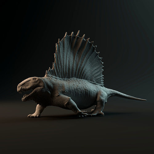 Dimetrodon walking - pre-supported prehistoric animal 3D model 3D ...