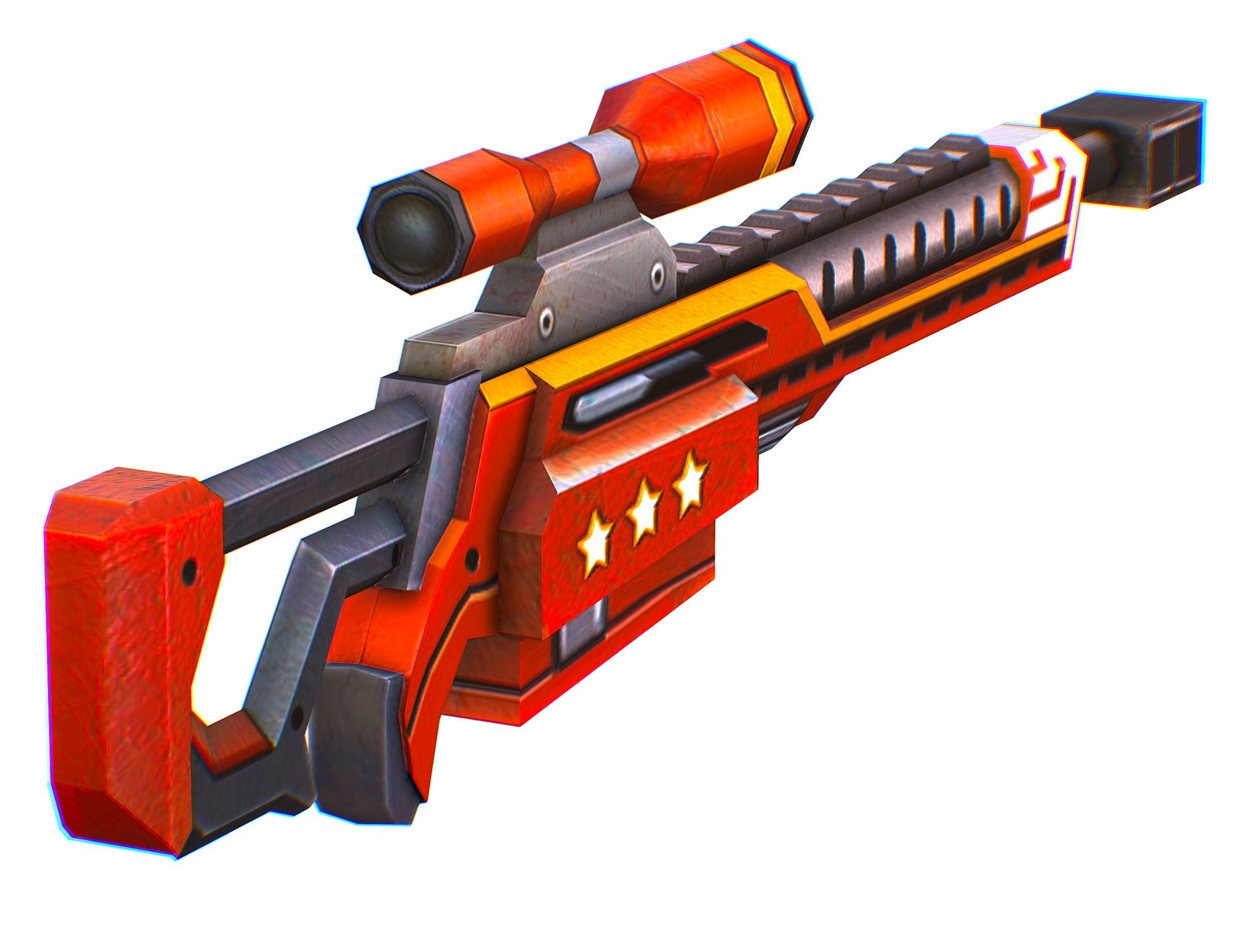 3D model LowPoly Cartoon Sci-Fi Sniper Rifle Future VR / AR / low-poly ...