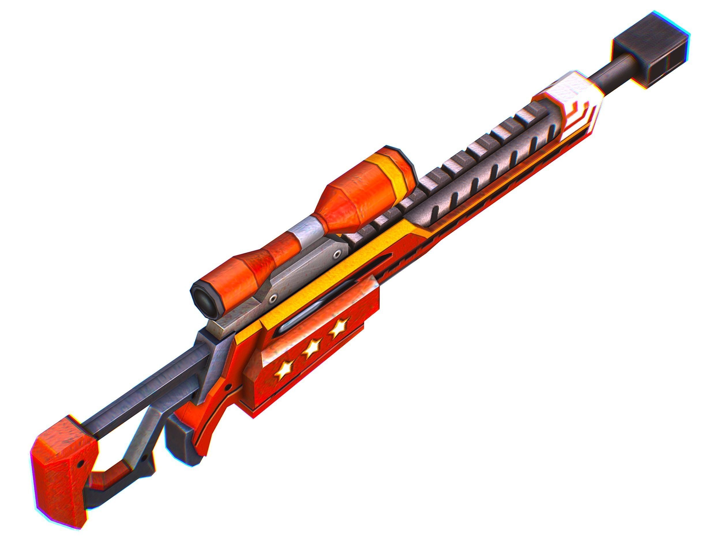 3D model LowPoly Cartoon Sci-Fi Sniper Rifle Future VR / AR / low-poly ...