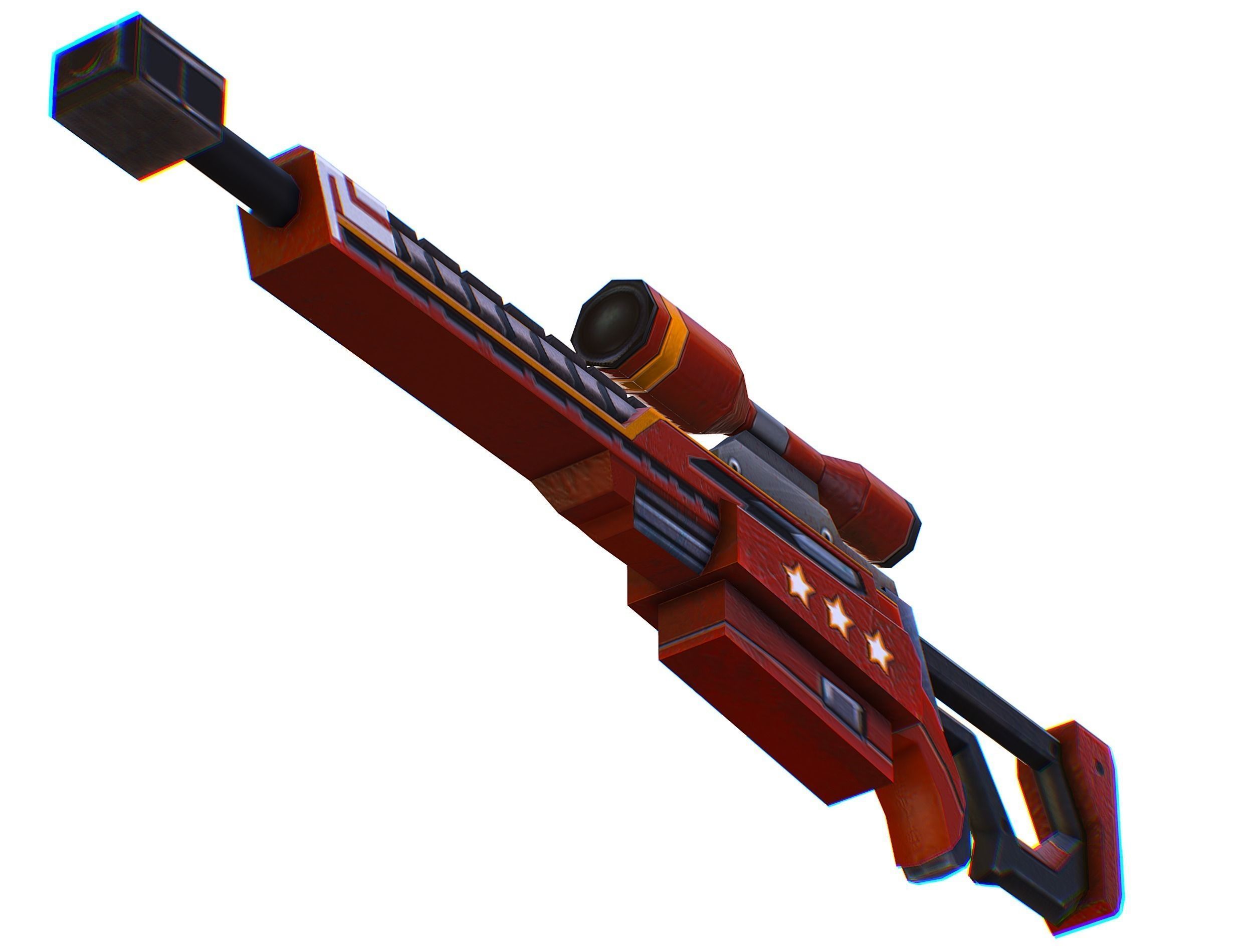 3D model LowPoly Cartoon Sci-Fi Sniper Rifle Future VR / AR / low-poly ...
