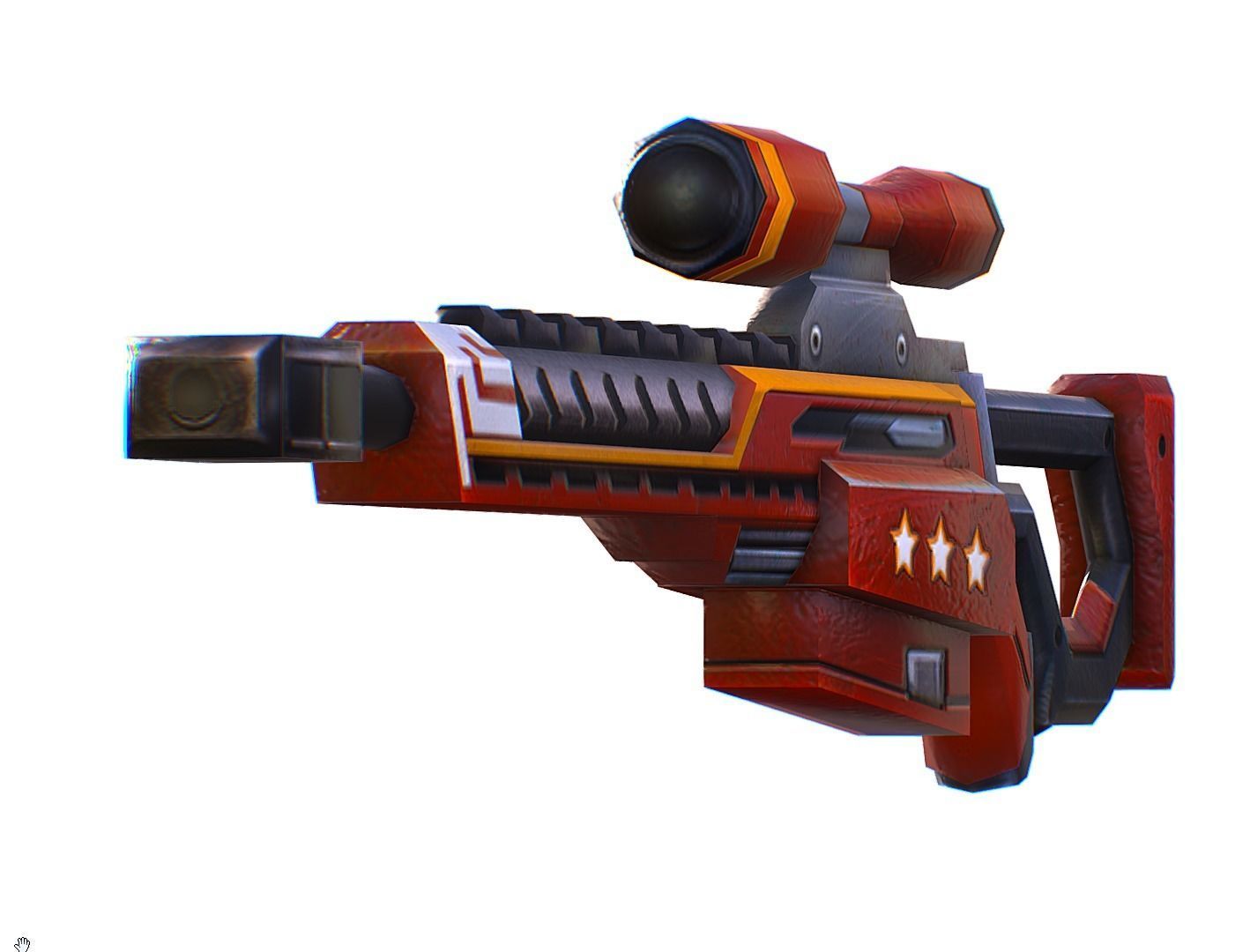 3D model LowPoly Cartoon Sci-Fi Sniper Rifle Future VR / AR / low-poly ...