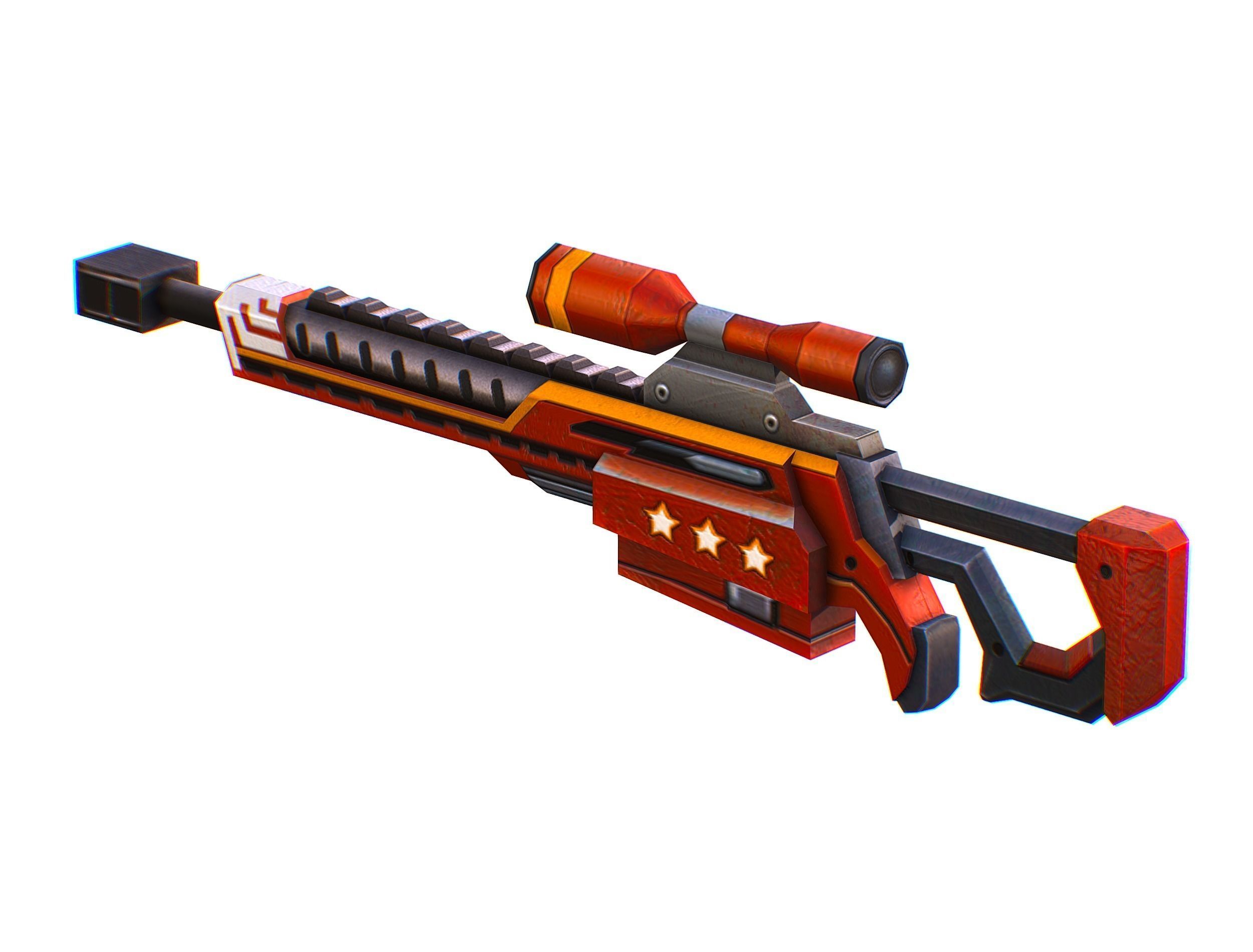 3D model LowPoly Cartoon Sci-Fi Sniper Rifle Future VR / AR / low-poly ...