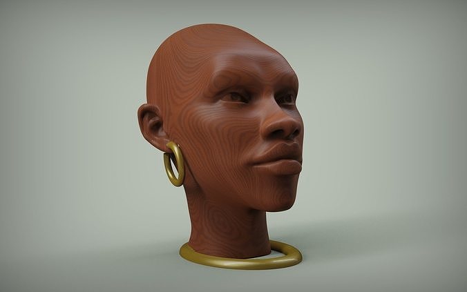 African Woman Head Figure 3D model 3D printable | CGTrader