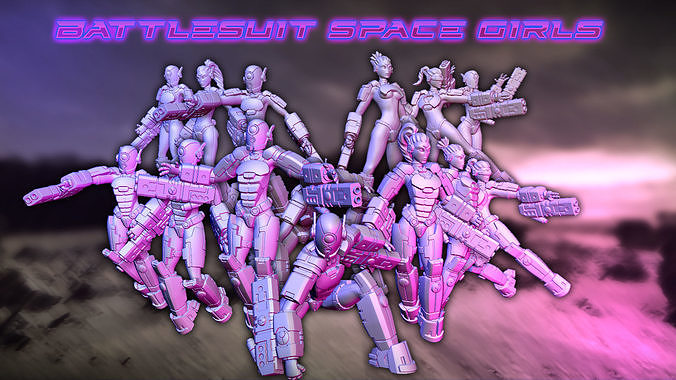 Battlesuit Space Girls 3D model 3D printable | CGTrader