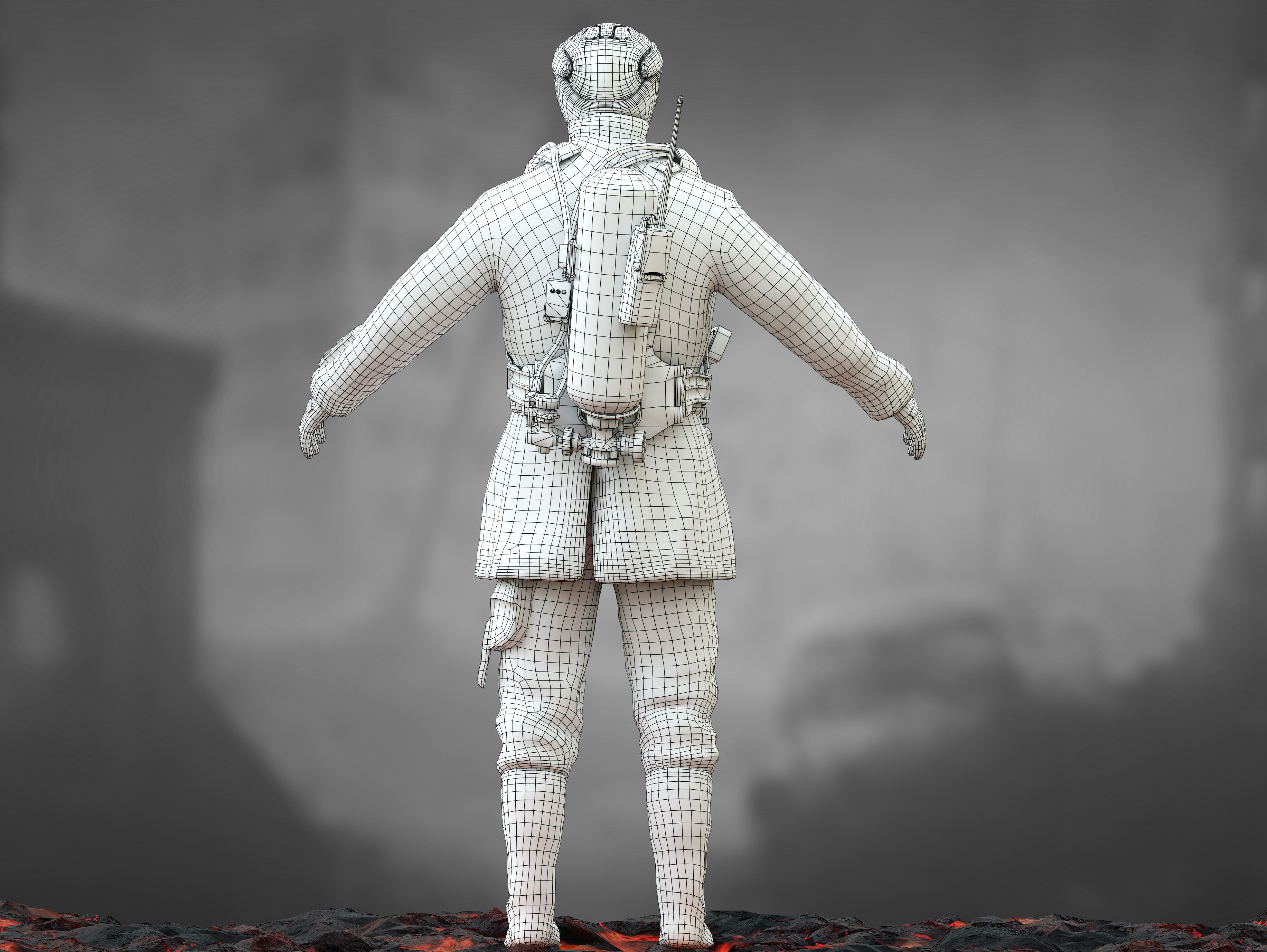 3D model Sci Fi Firefighter VR / AR / low-poly rigged | CGTrader