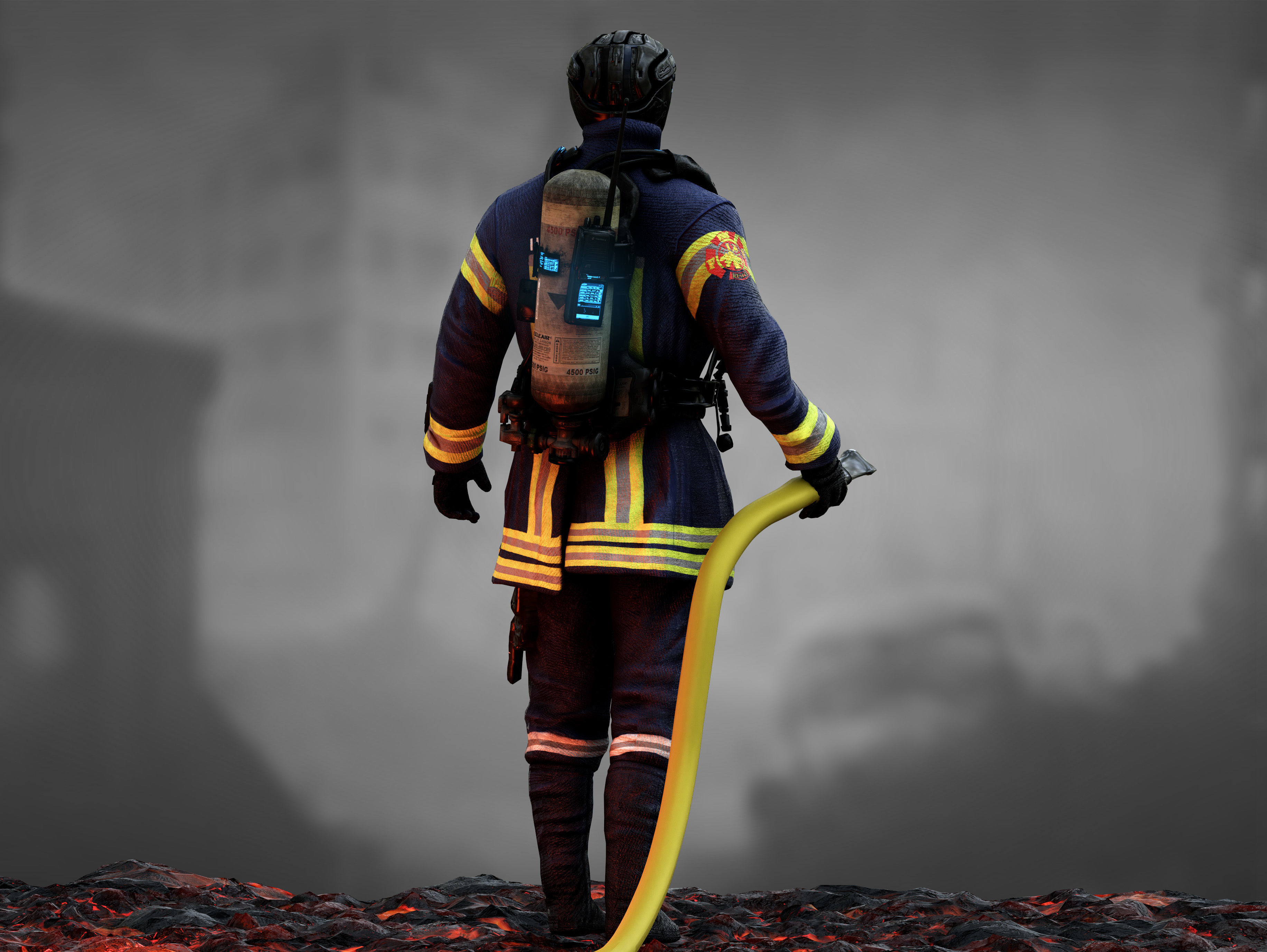 3D model Sci Fi Firefighter VR / AR / low-poly rigged | CGTrader