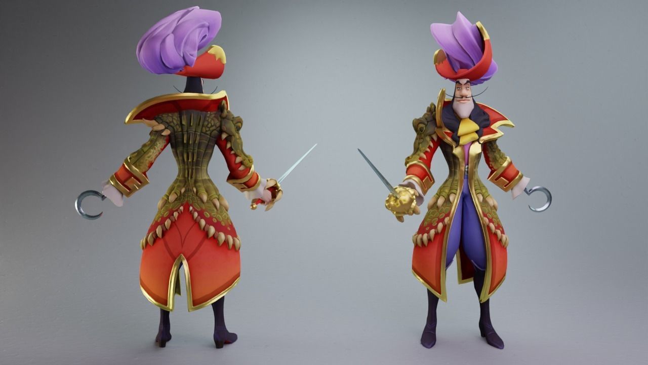 Captain Hook rigged 3D model rigged | CGTrader