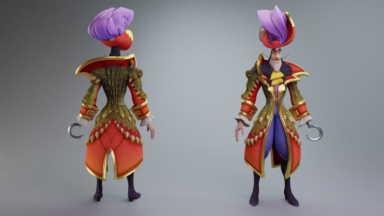 Captain Hook rigged 3D model rigged | CGTrader