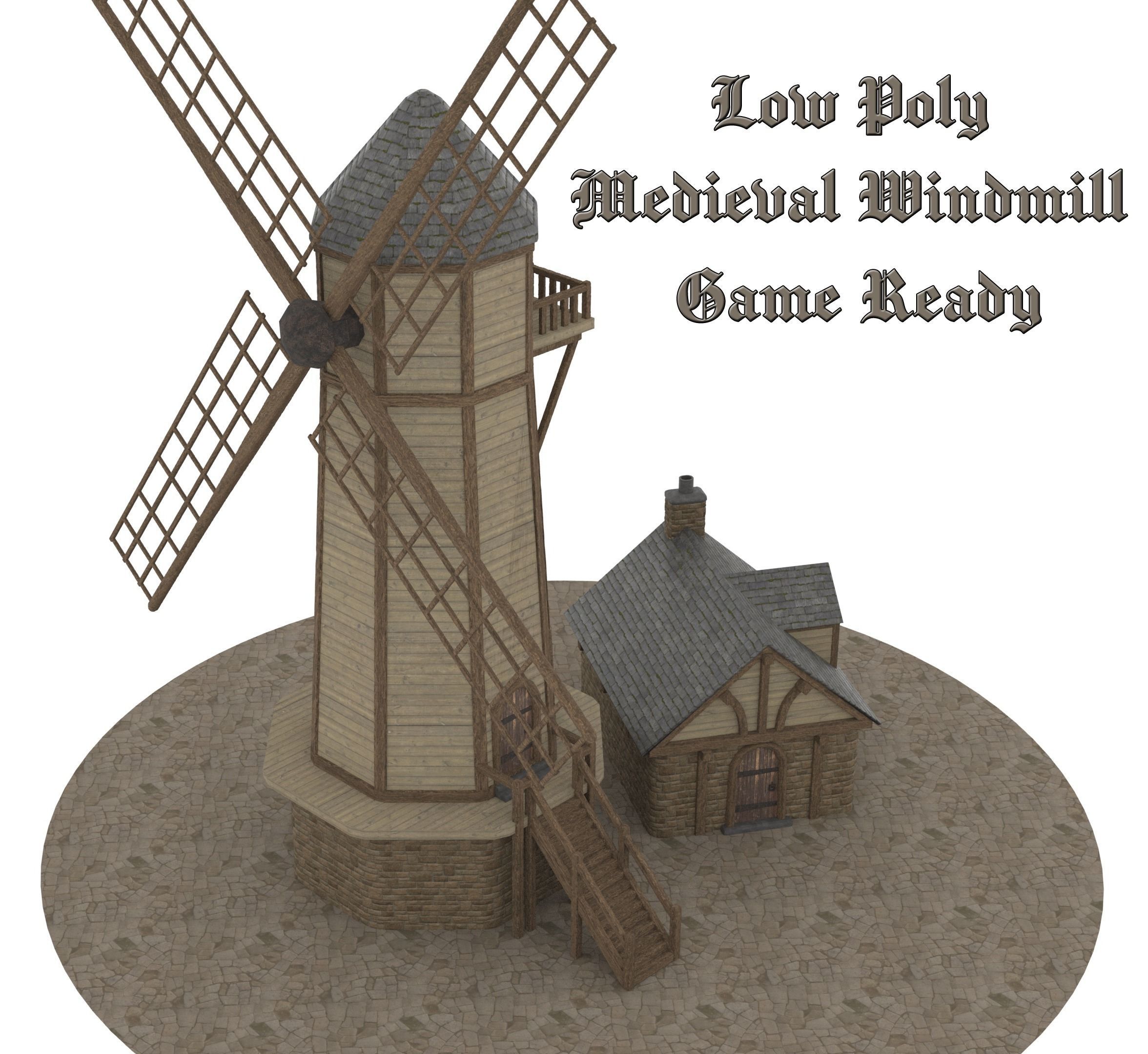 3D model Medieval Windmill VR / AR / low-poly | CGTrader