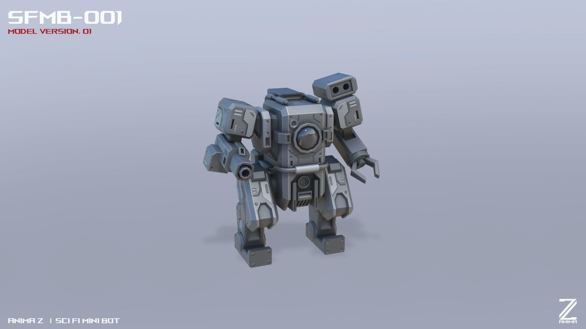 3D model Scifi Mini bot VR / AR / low-poly | CGTrader