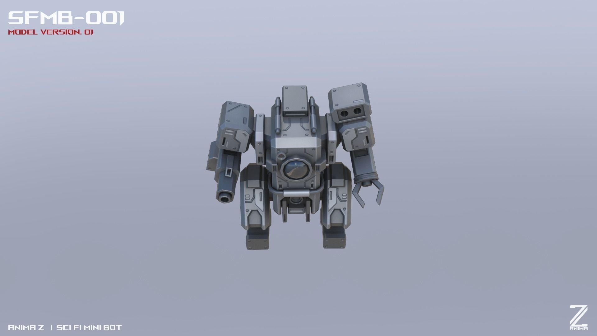3D model Scifi Mini bot VR / AR / low-poly | CGTrader