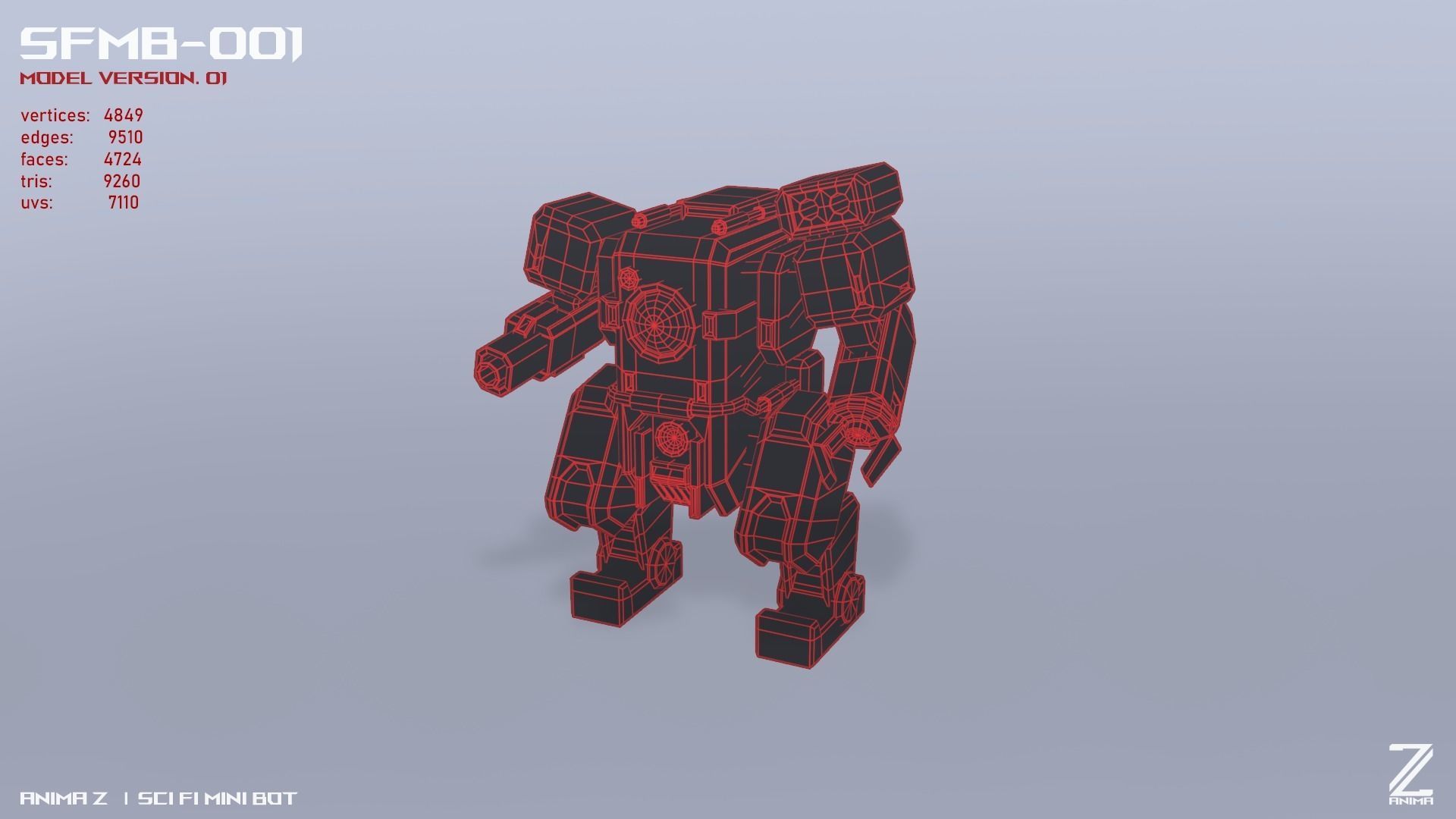 3D model Scifi Mini bot VR / AR / low-poly | CGTrader