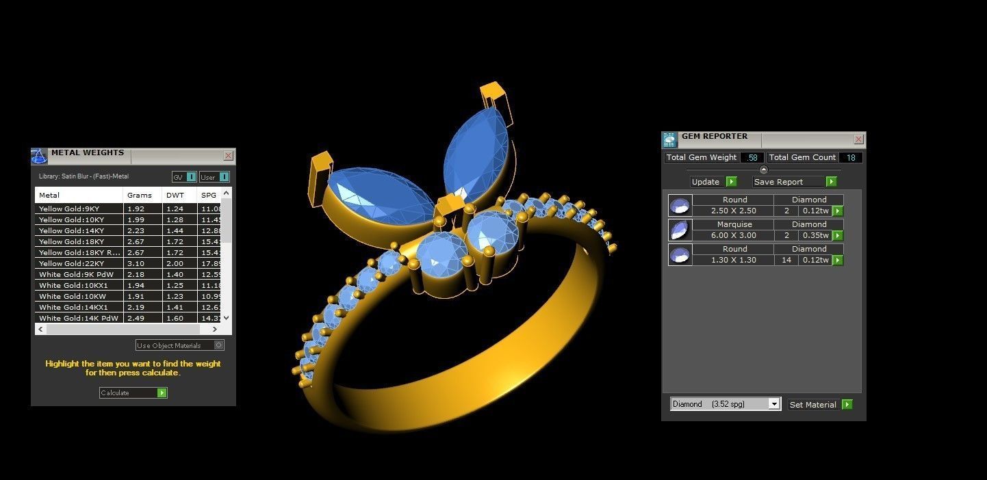 Butterfly Ring Solitair diamond ring cad file 3d 3D model | CGTrader
