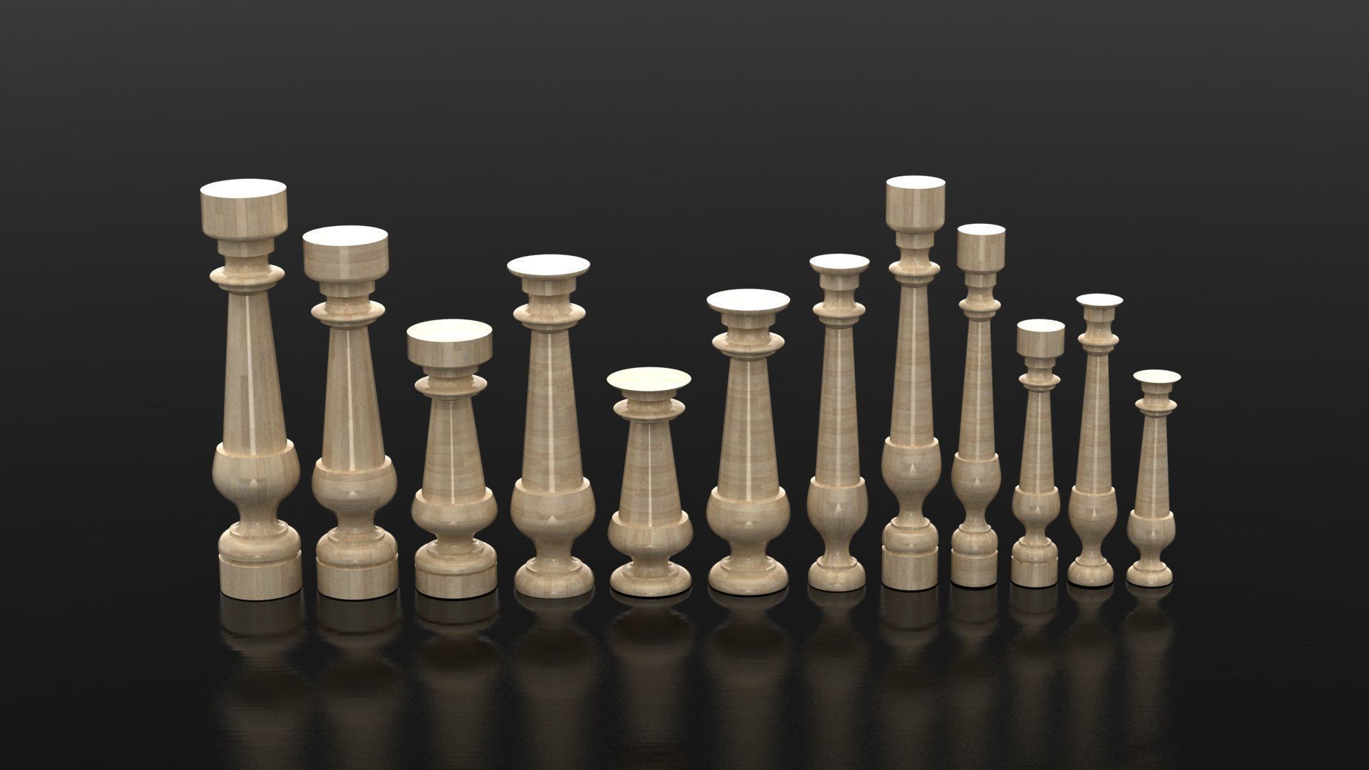 12 Precast Balustrade or wood spindle 3D model | CGTrader