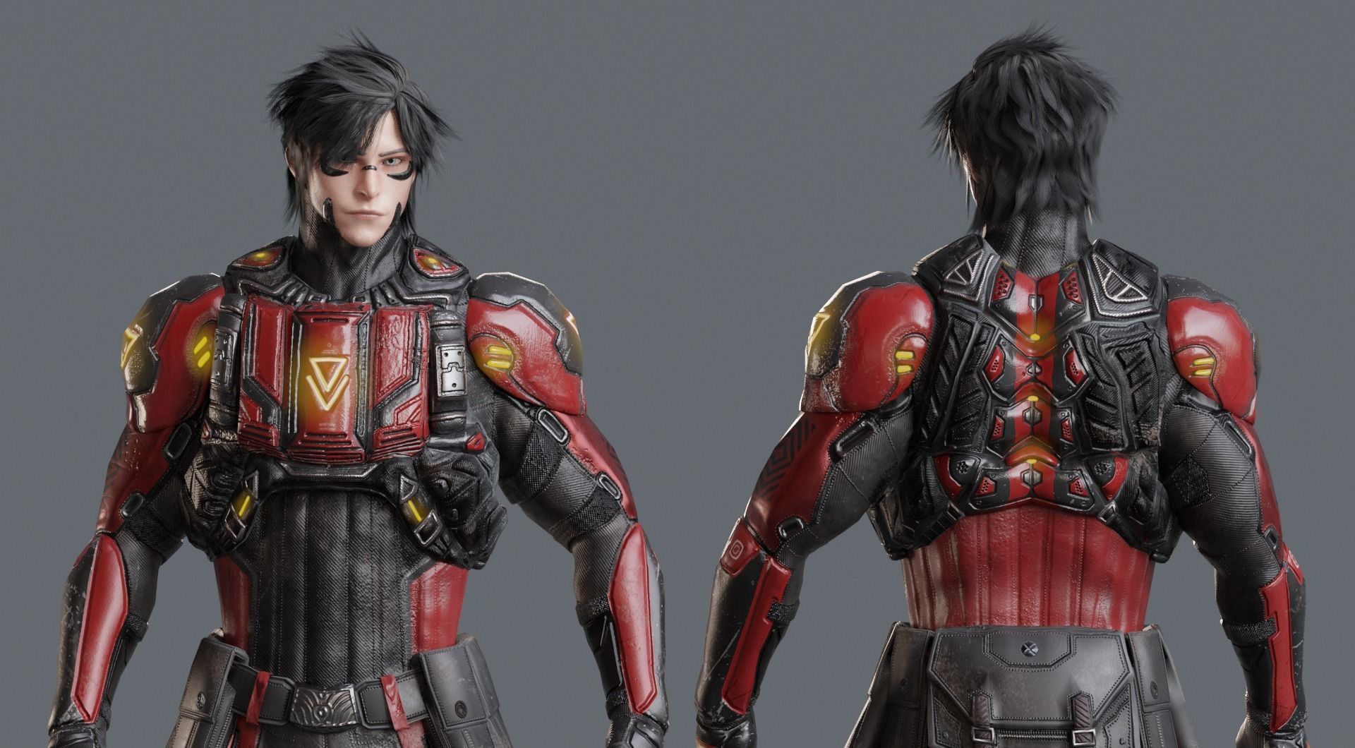 3D model Low Poly - Cybernetic Soldier Perseus - Complete VR / AR / low ...