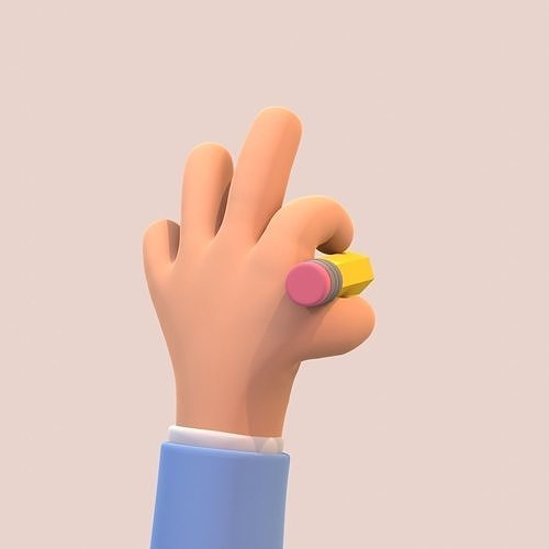 Cartoon Hand Rigged 3D model rigged | CGTrader