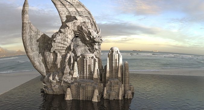 Dragon Monolith fortress 1 3D model | CGTrader