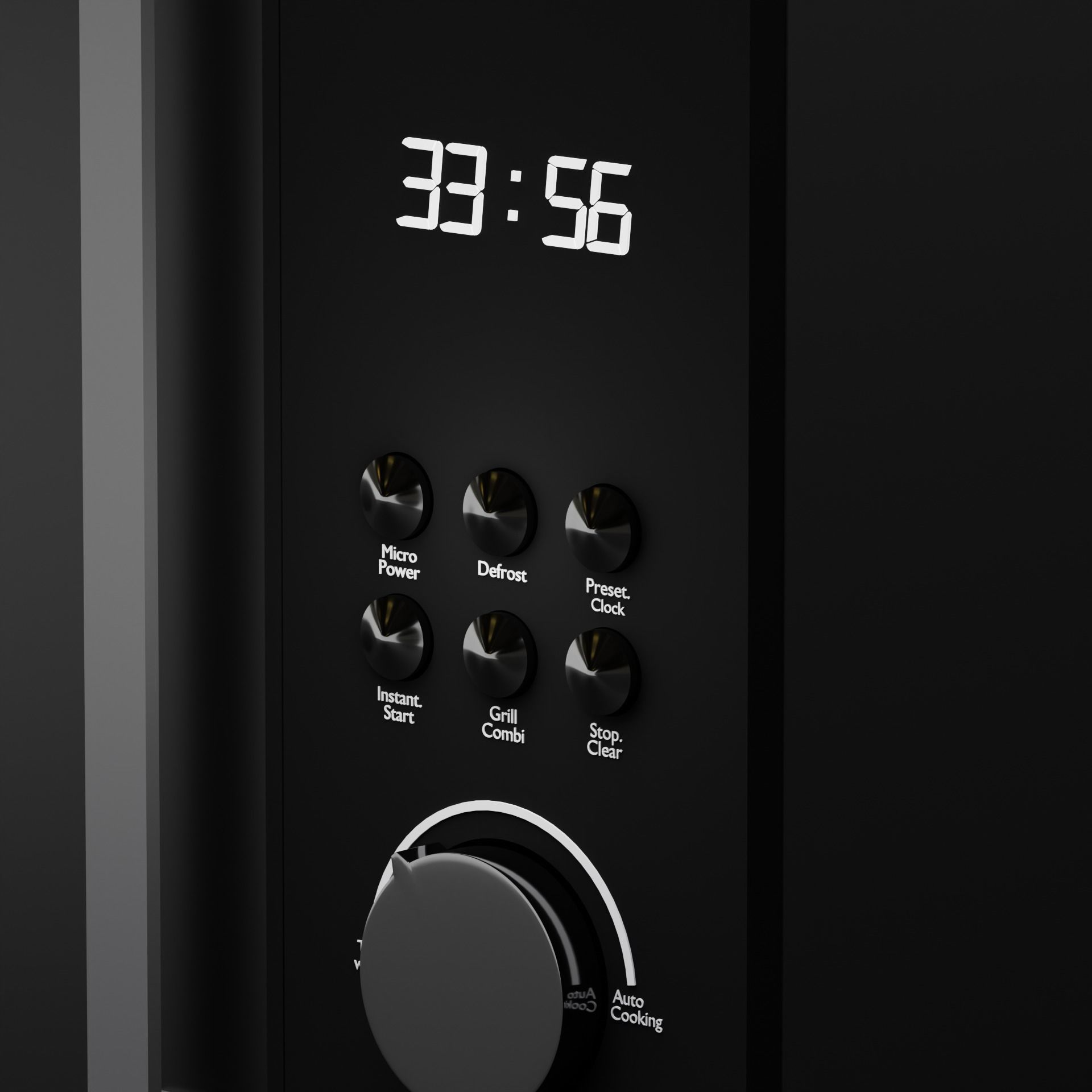 3D microwave 3D Model - Black free 3D model | CGTrader