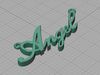 Angel Word Necklace 27mm wide Angel Inscription Necklace 3D model 3D ...