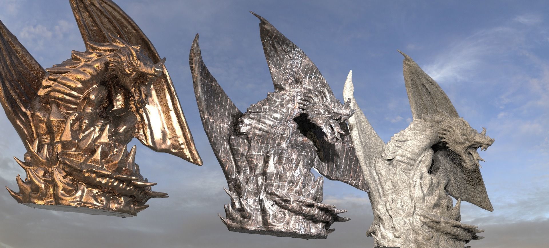 Dragon Monolith statue Rocks 3D model | CGTrader