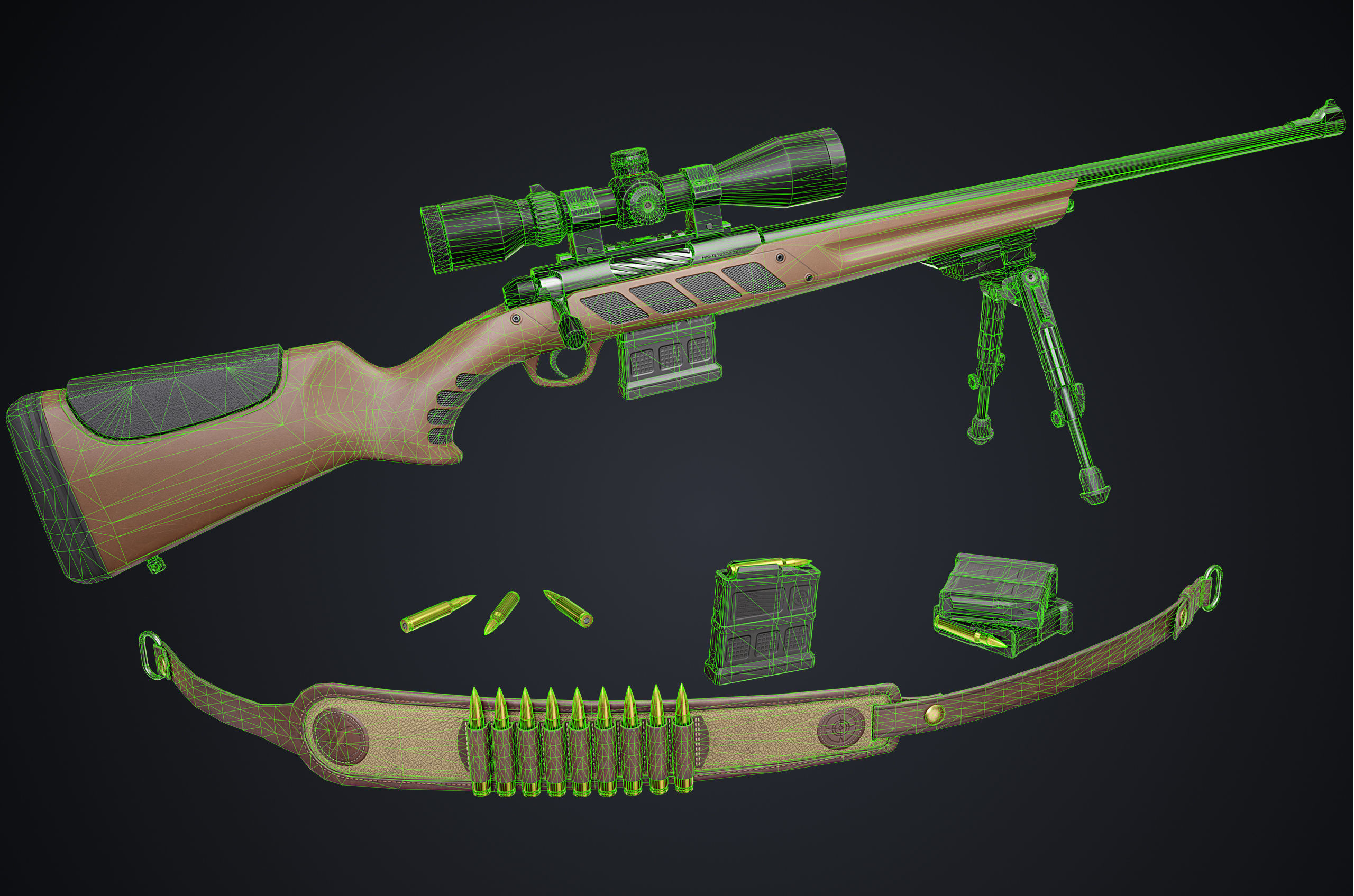 3D model Hunting Rifle GameReady VR / AR / low-poly | CGTrader