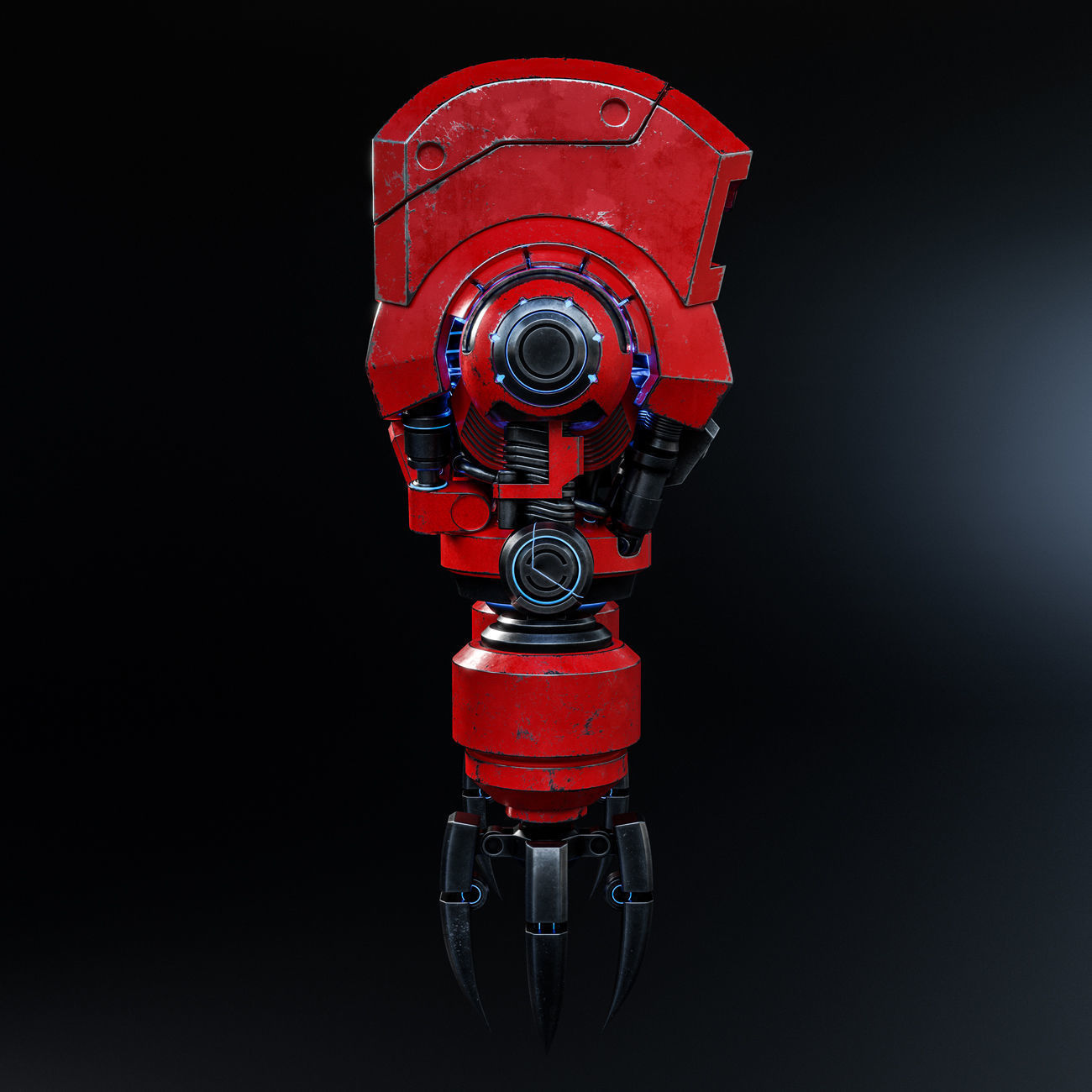 Cute Space Robot Rigged G-58 Red 3D model rigged | CGTrader