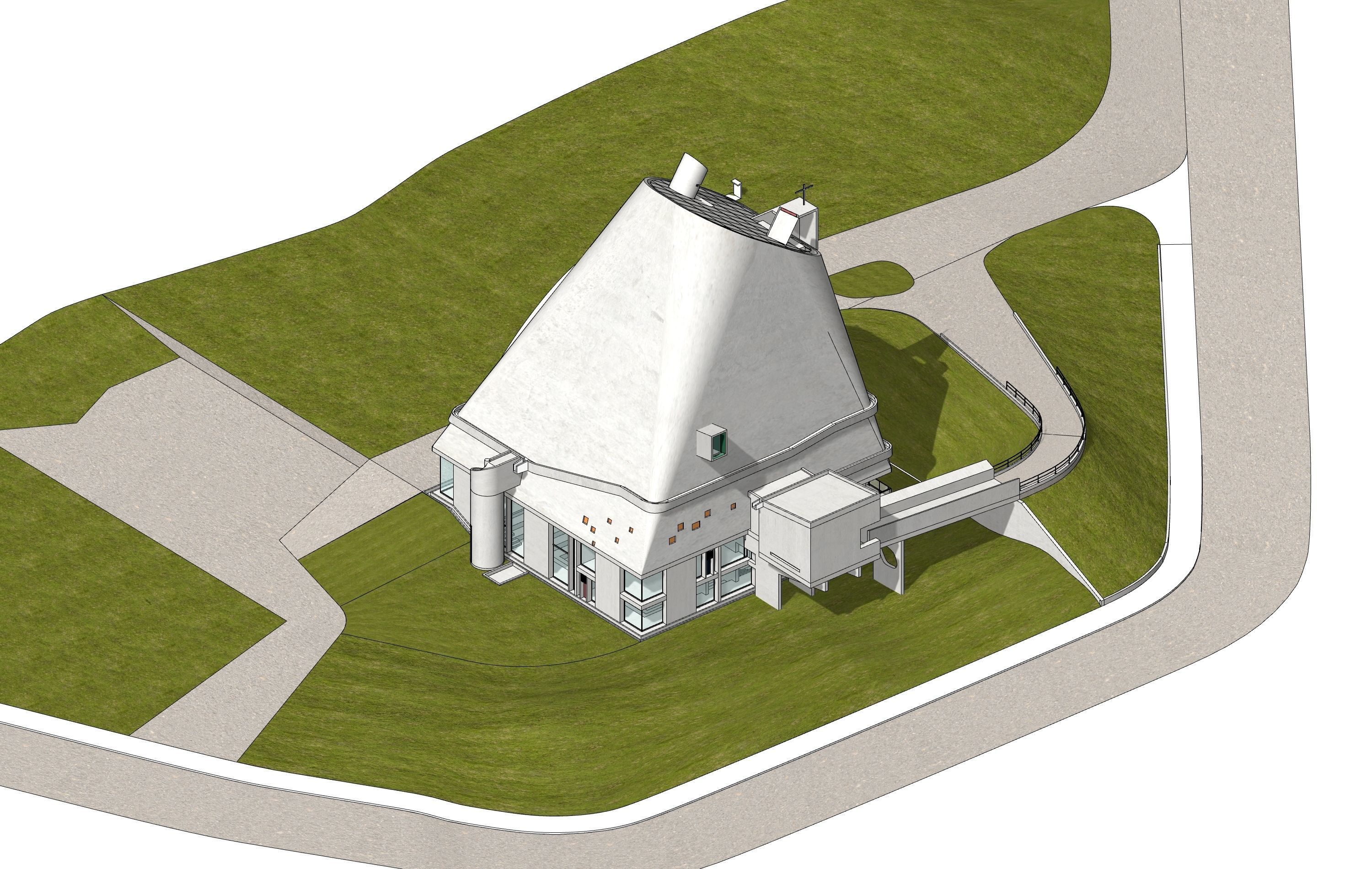 Saint-Pierre Firminy - Le Corbusier 3D model | CGTrader