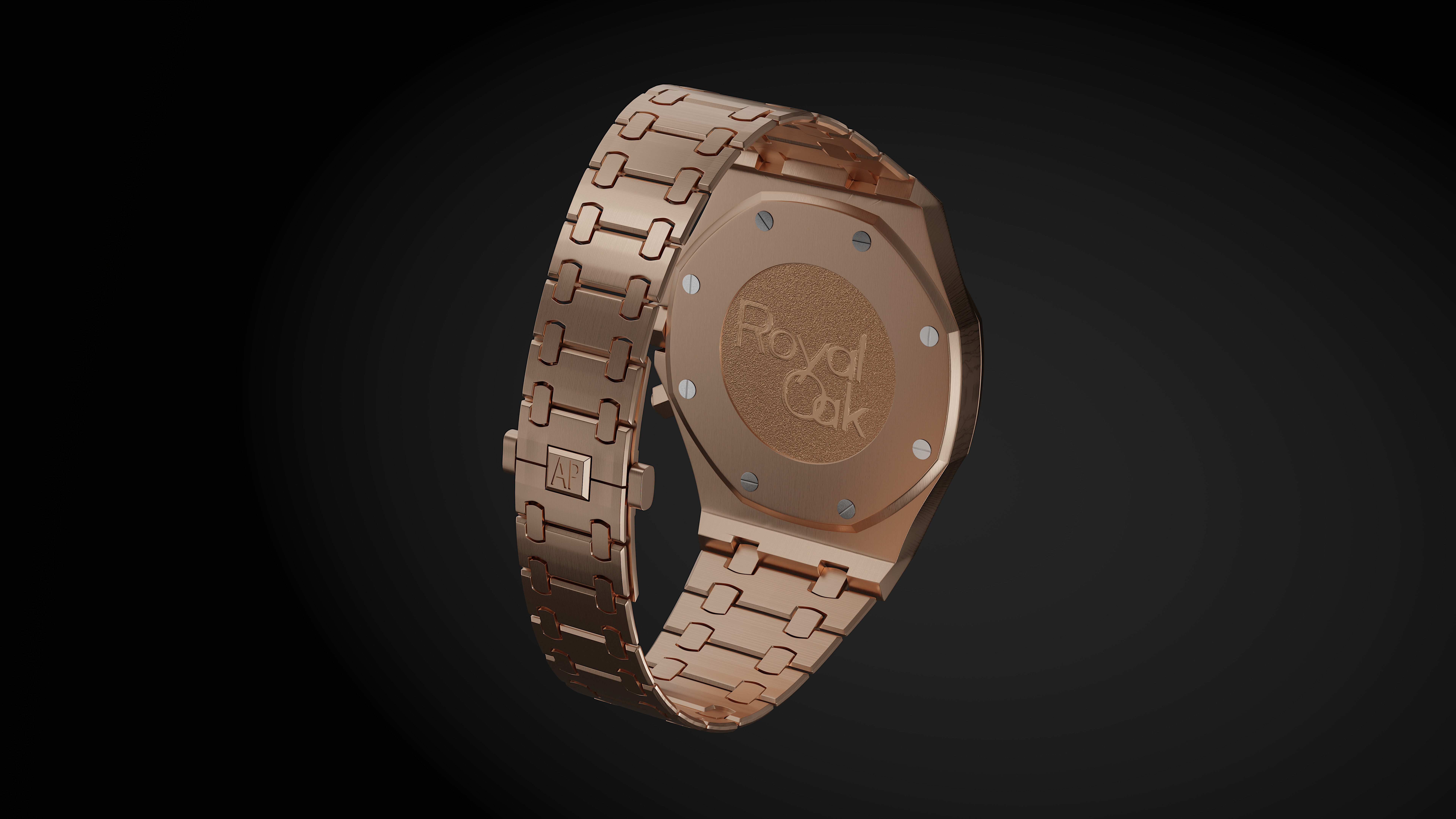 Audemars Piguet Royal Oak Rose Gold Watch 3D model | CGTrader