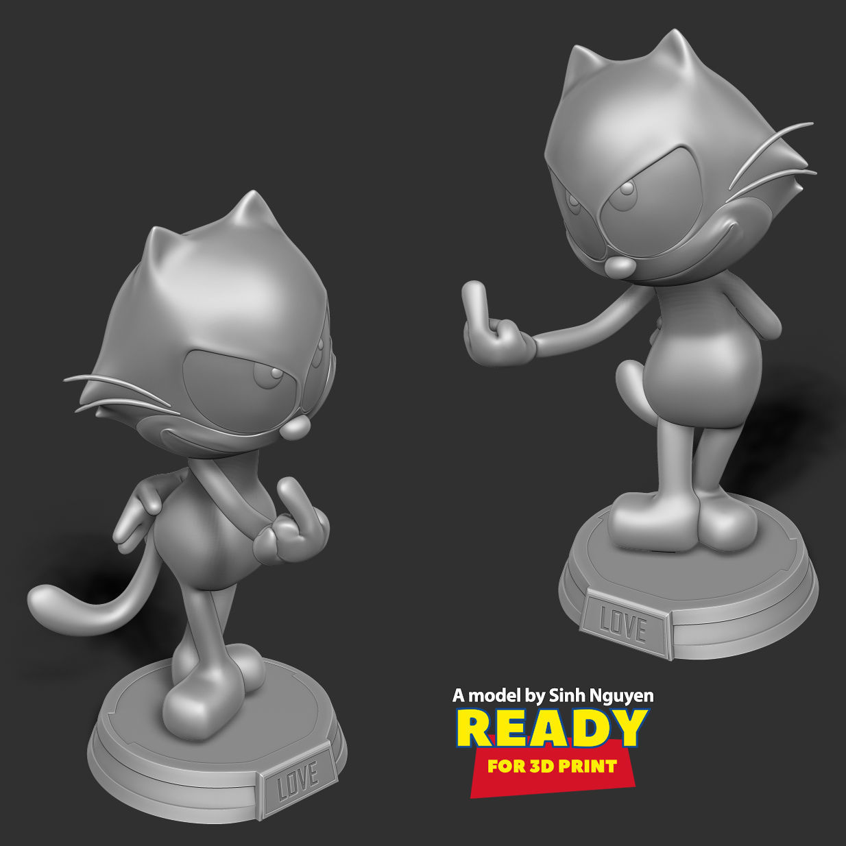 Felix the Cat 2 3D model 3D printable | CGTrader