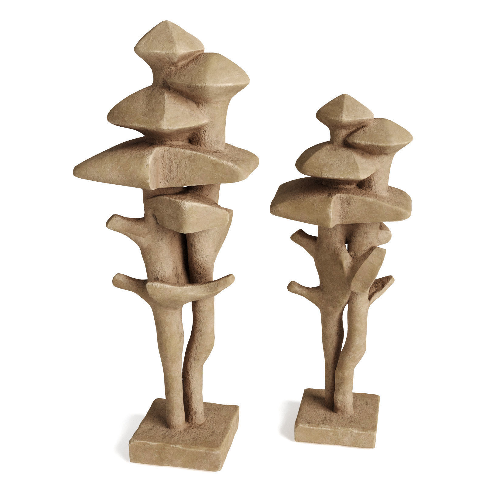 Cubist tree sculpture 3D model | CGTrader
