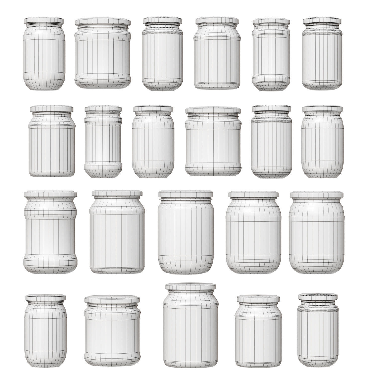 Conservation many jars of pickles 3D model | CGTrader