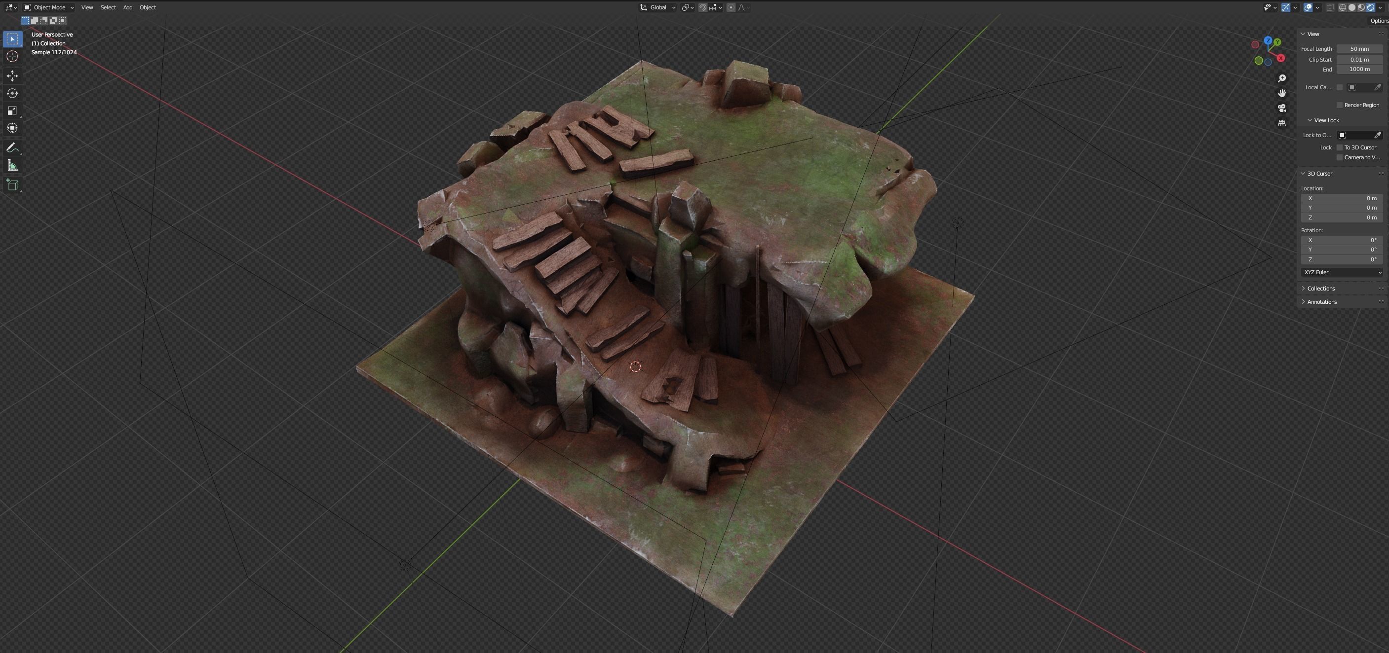 3D model Back Road location Low-poly GameReady model UE5 VR / AR / low ...