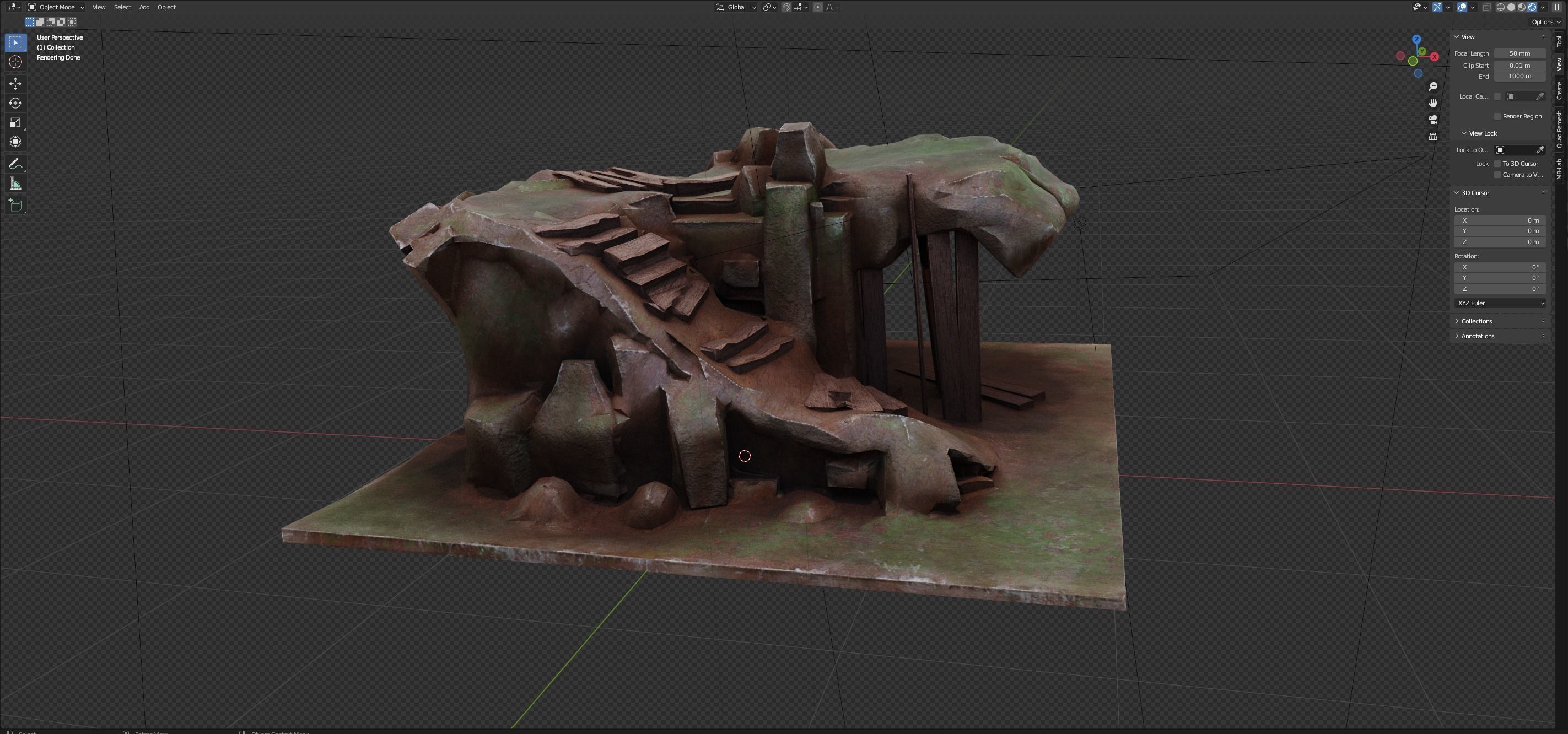 3D model Back Road location Low-poly GameReady model UE5 VR / AR / low ...