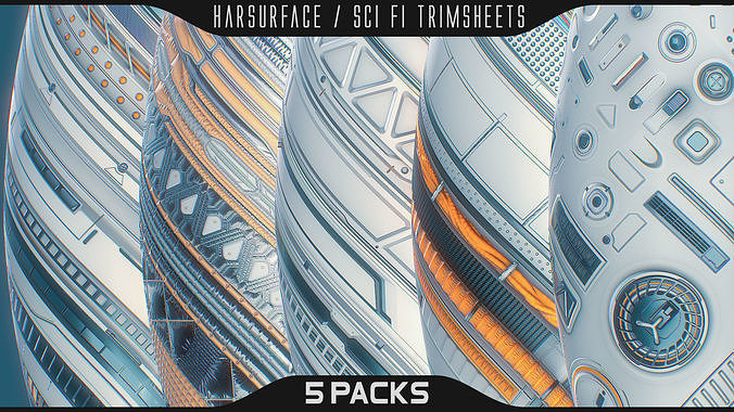 Sci fi Trimsheets 5 Packs Texture | CGTrader