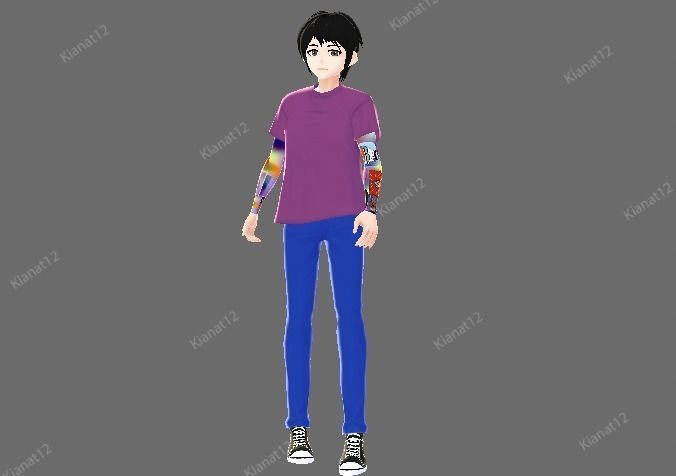 3D model 3d male anime avatar for vrchat VR / AR / low-poly | CGTrader