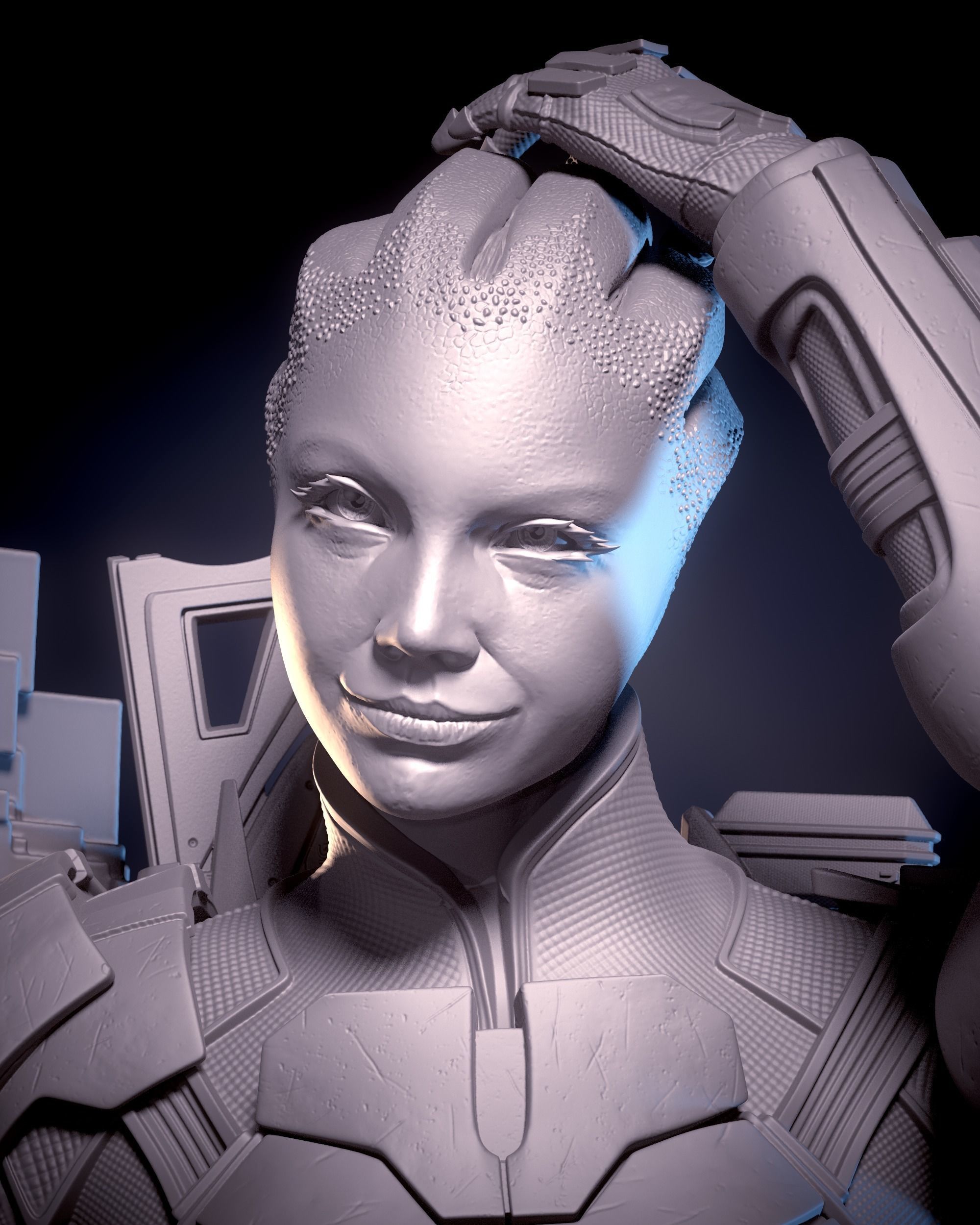Mass Effect Fanart - Liara TSoni 3d print model Pose 1 3D model 3D ...