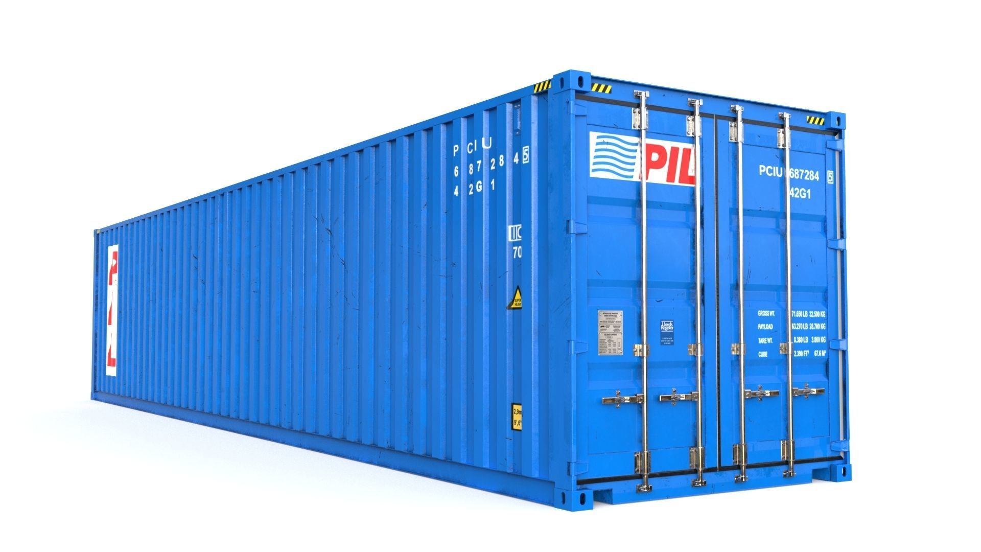 40 feet PIL standard shipping container 3D model | CGTrader