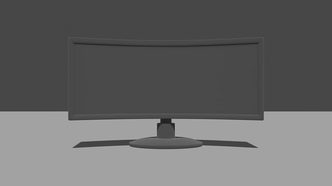 Curve Display Monitor free 3D model | CGTrader
