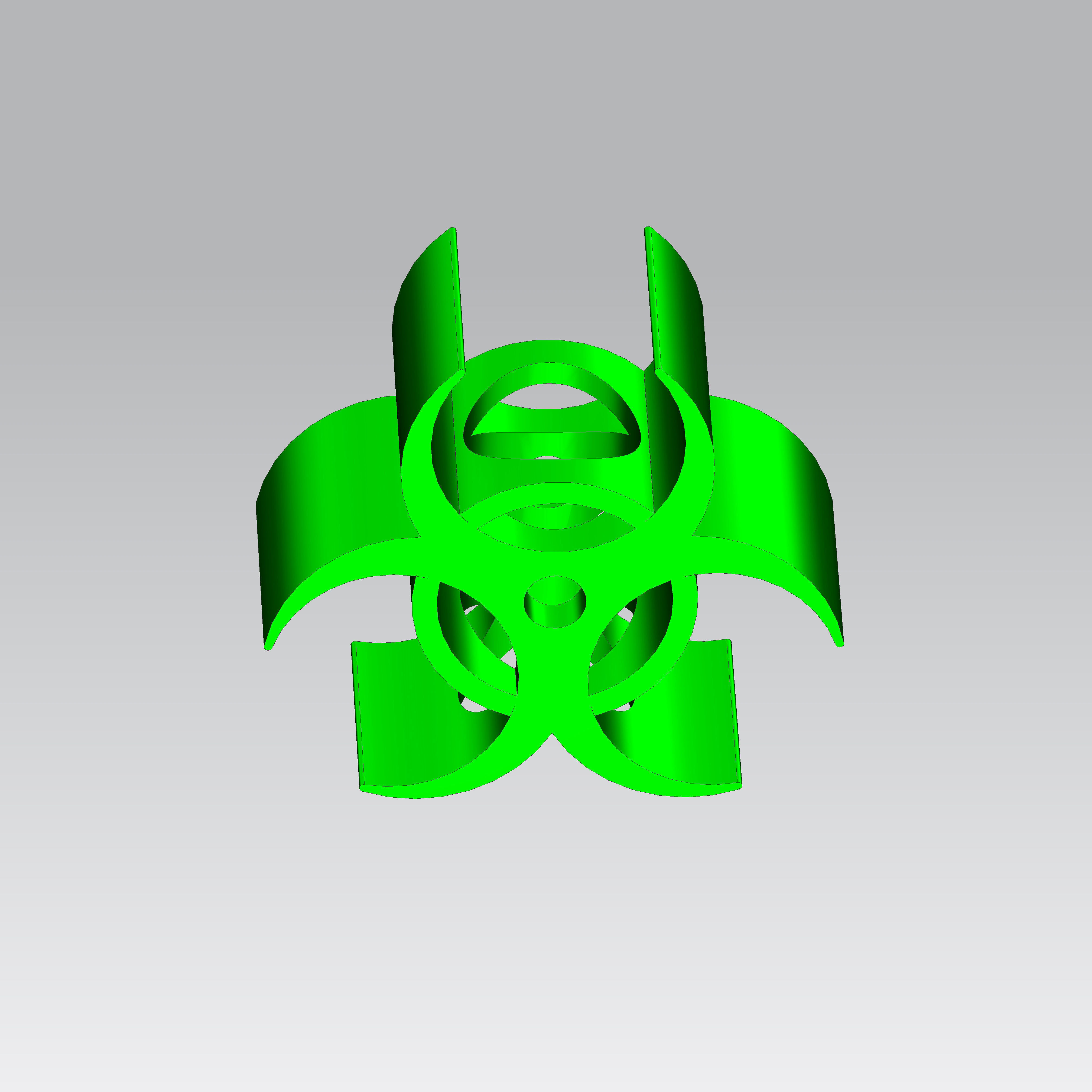 Biohazard sign symbol straw topper 3d print file tropical mold 3D model ...