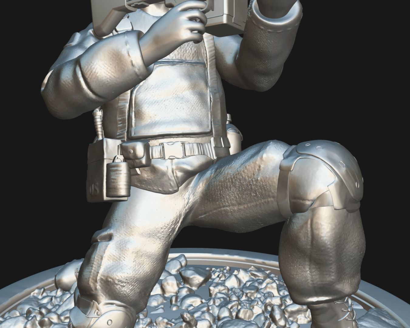 75th Ranger Crouching Aiming - US Army 3D model 3D printable | CGTrader