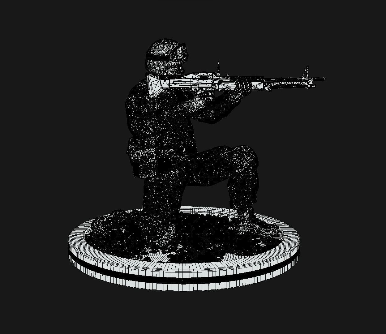 75th Ranger Crouching Aiming - US Army 3D model 3D printable | CGTrader