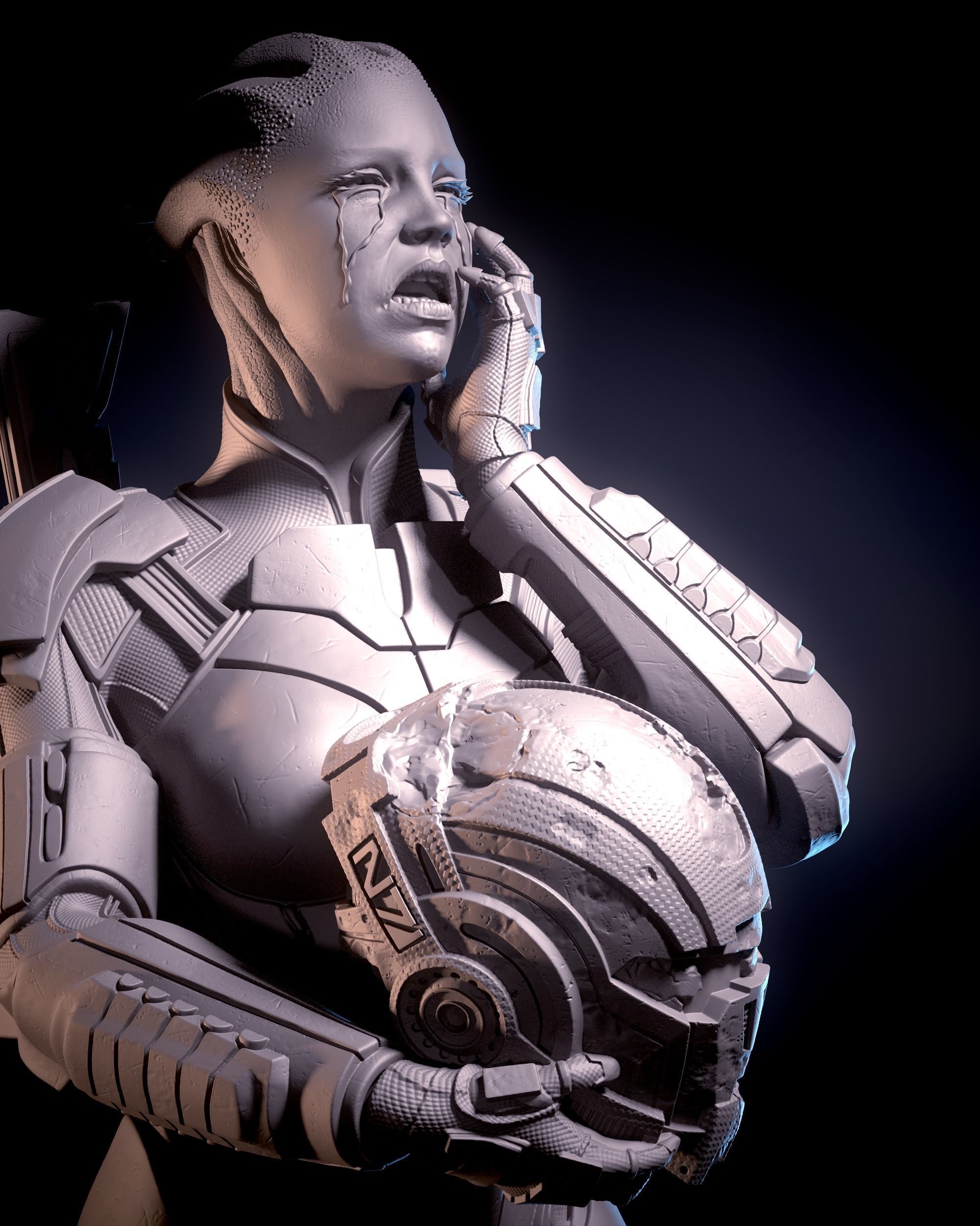 Mass Effect Fanart Liara Tsoni 3d Print Model Pose 4 3d Model 3d Printable Cgtrader